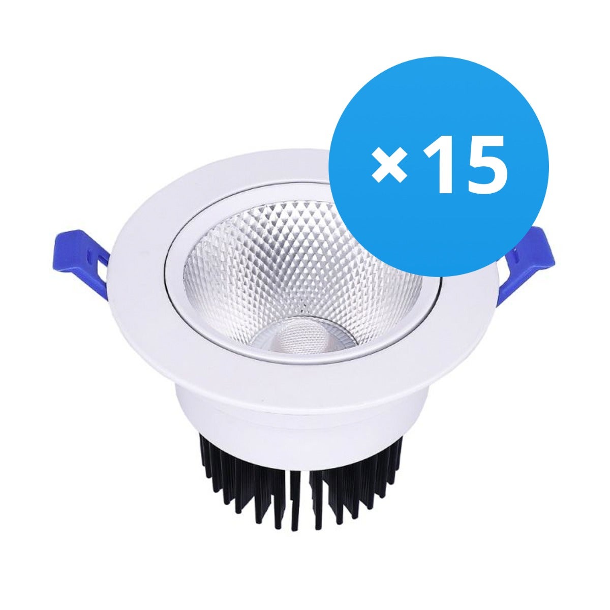 Lot 15x Downlight LED Ronde inclinable 15W 1200lm 60D - 930 Blanc Chaud ...