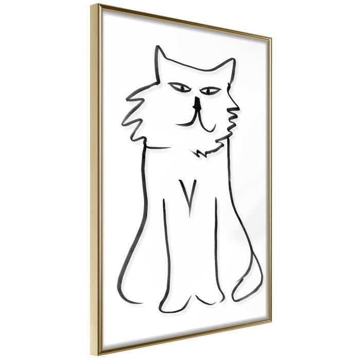 Affiche Murale Encadrée "Hungry for Attention" 40 x 60 cm Or | Leroy Merlin