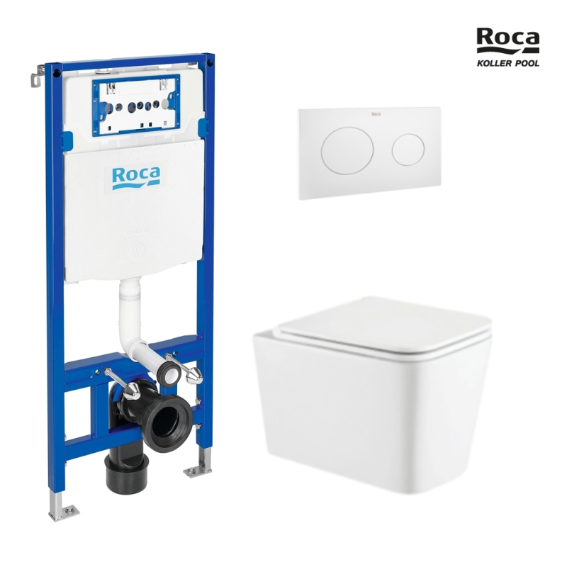 CADRE ROCA DUPLO ONE PACK RÉSERVOIR DE CHASSE ENCASTRÉ ET BOUTON ...