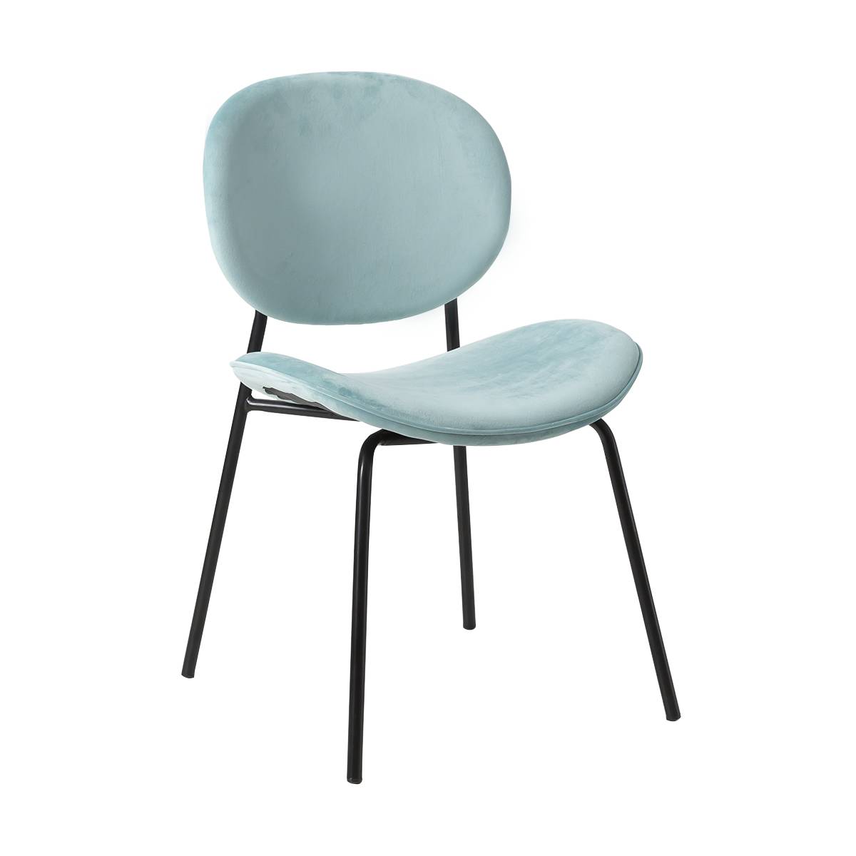 Chaise en velours bleu turquoise Sohane (lot de 2) | Leroy Merlin