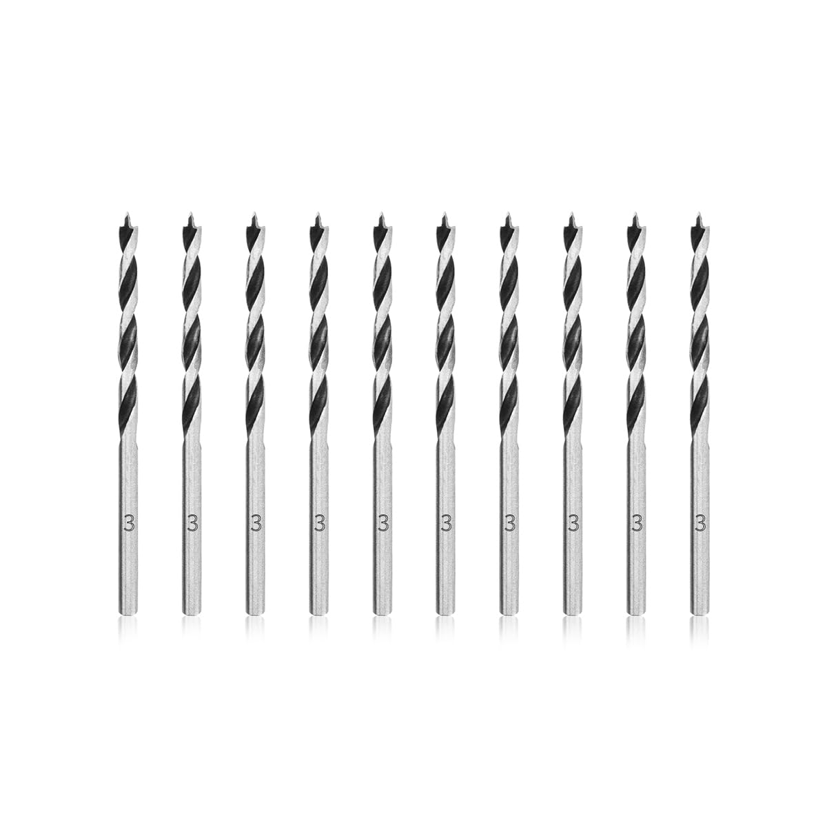 Forets à Bois Hélicoïdaux 3mm 10 Pièces Mèche pour Bois Professional ...