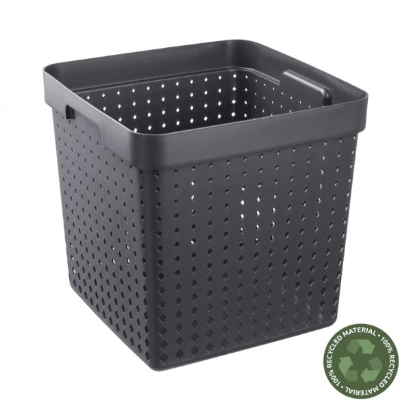 Grand Panier de rangement en plastique XL - Noir | Leroy Merlin