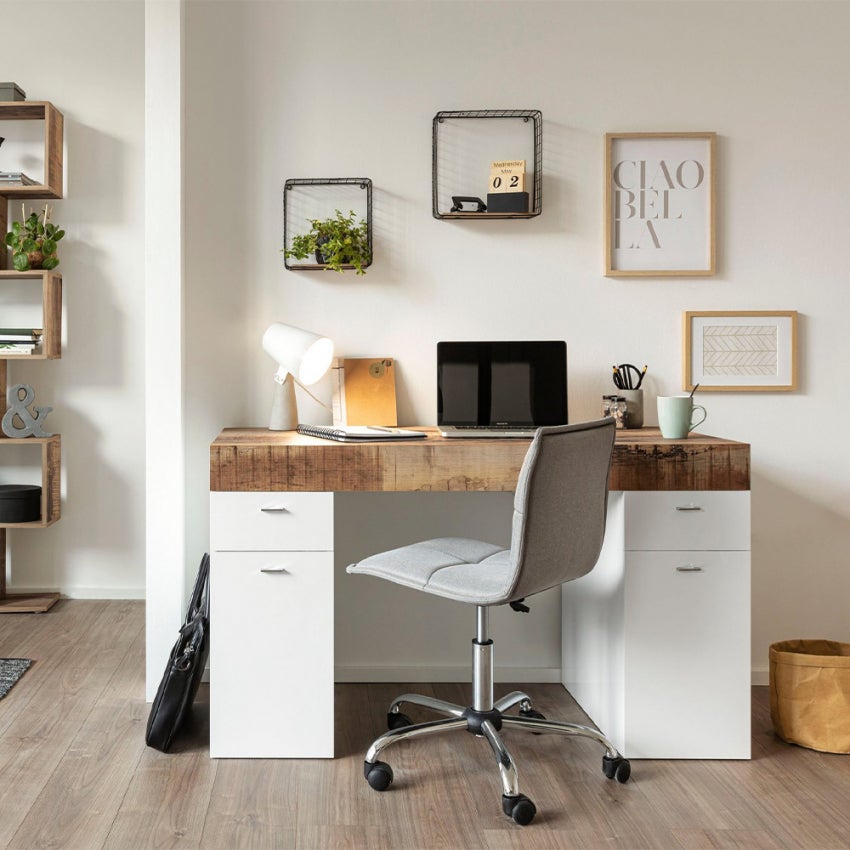 Bureau 130x60 plateau coulissant peu encombrant Sliding L Acero | Leroy ...