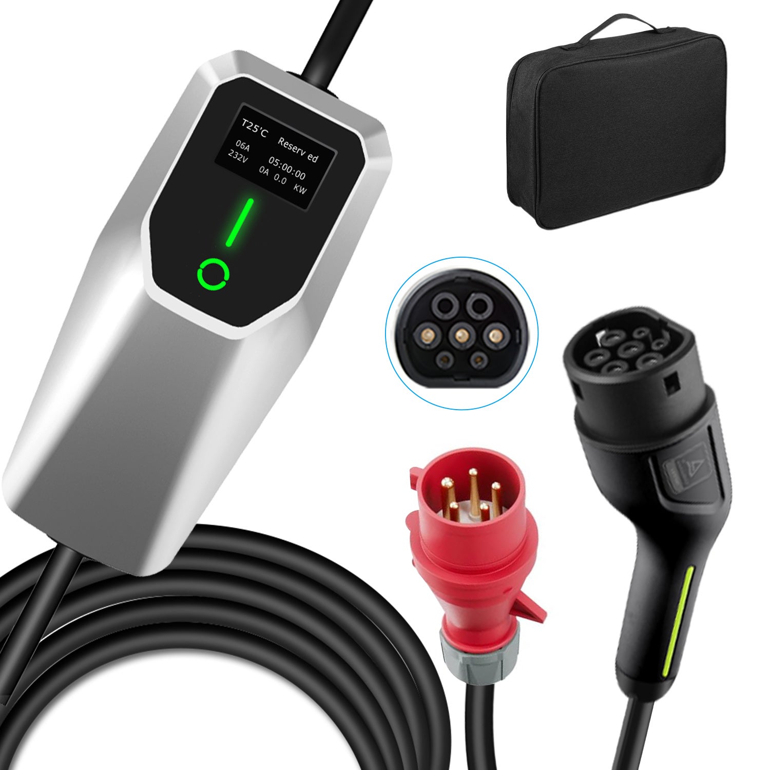 Câble de Charge EV Type 2 UE 6-16A | Chargeur Portable 11kW Trifasique ...