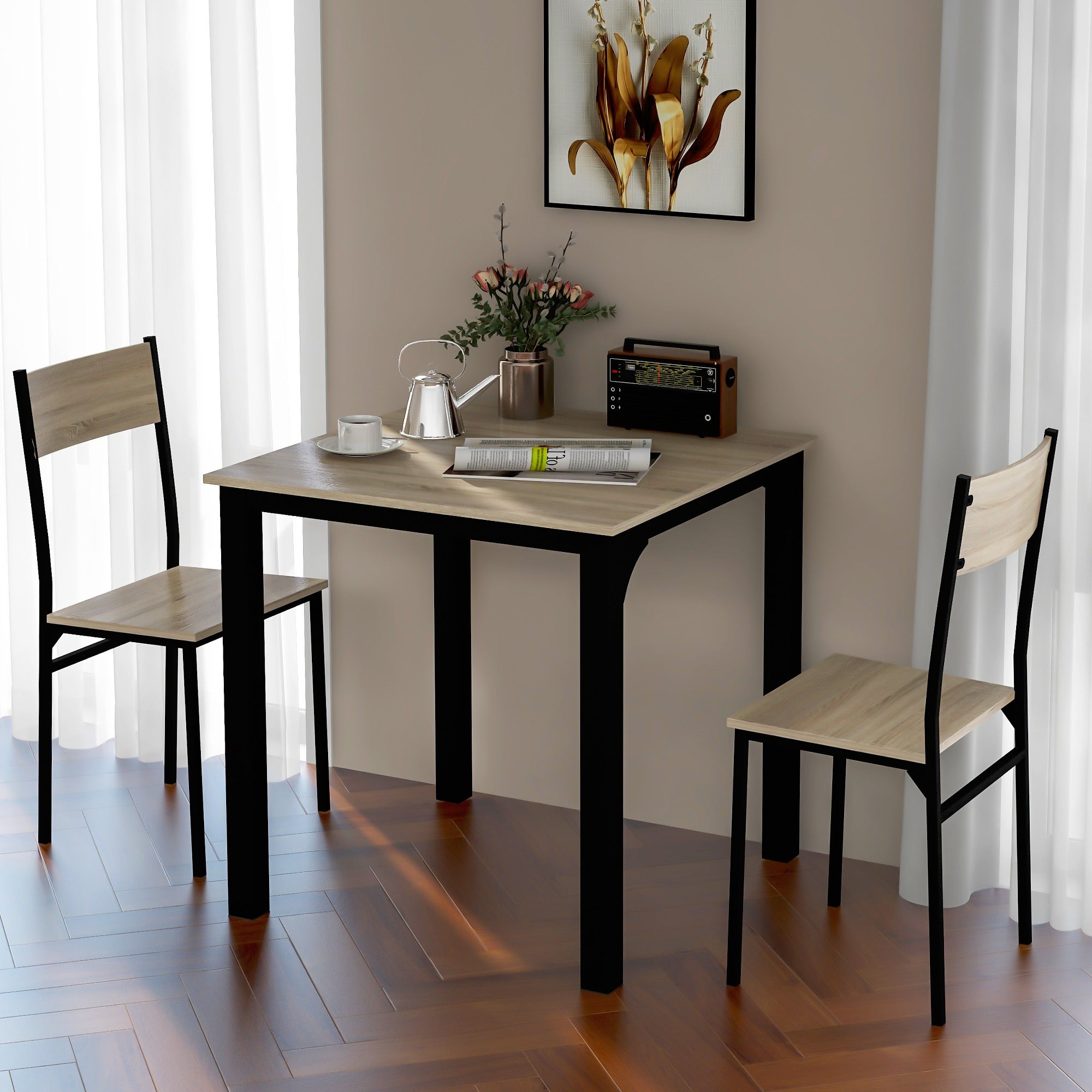 Conjunto de 2 personas - Mesa de comedor con 2 sillas - para balcón ...