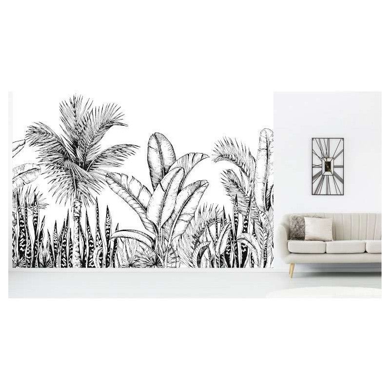 Papier peint intissé JUNGLE NOIR ET BLANC 400 x 270 cm (LxH ...