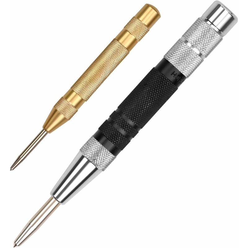 2Pcs Automatic Center Punch Un Grand et Un Petit - Poinçon de Centrage ...