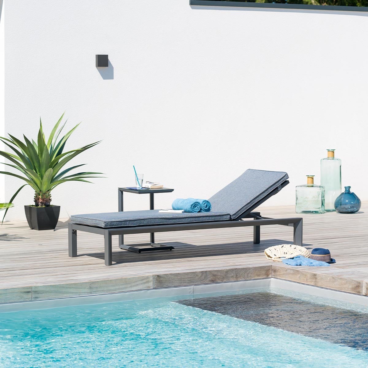 Lit piscine Évasion Anthracite & Graphite - Hespéride | Leroy Merlin