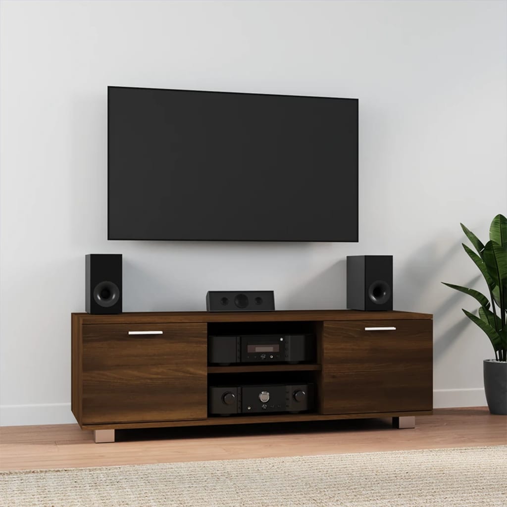 Meuble TV | Banc TV Moderne | Meuble de Rangement Chêne marron 120x40 ...