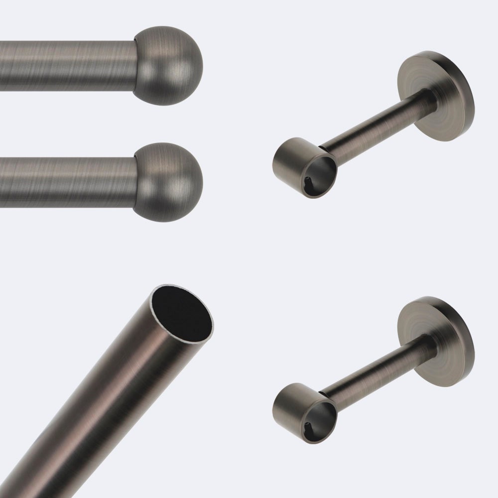 Kit de tringle à rideaux Carbone 200cm Diam.20mm Embout Boule ...