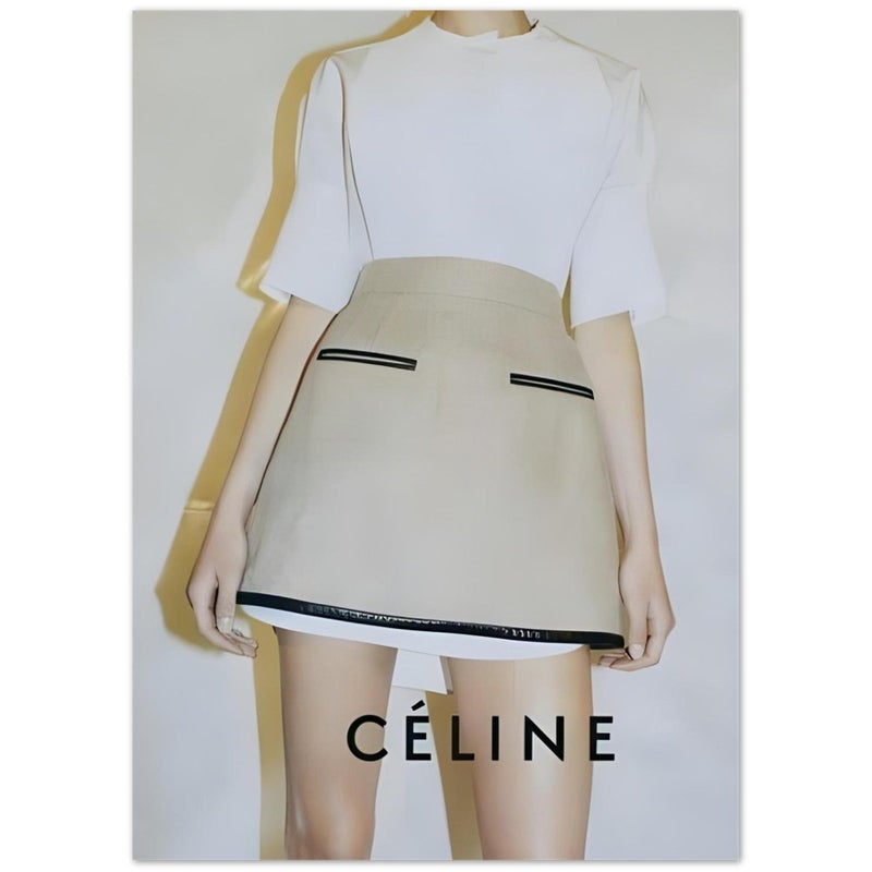 Poster Céline 50x70 cm blanc art moderne décoration murale papier mat ...