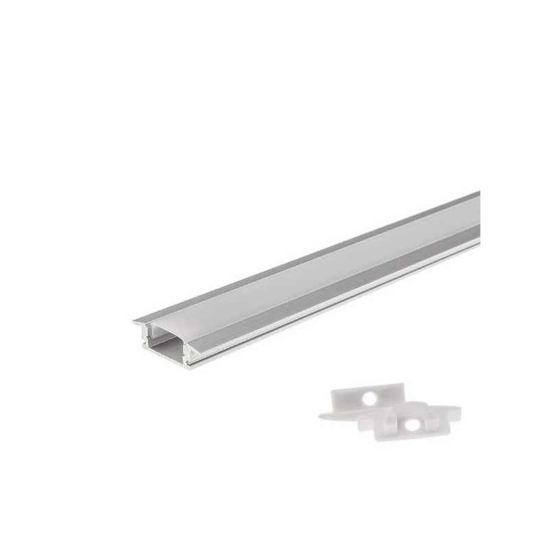 Profilé Aluminium Gris Encastrable Hauteur 7mm Diffuseur pour Ruban LED ...