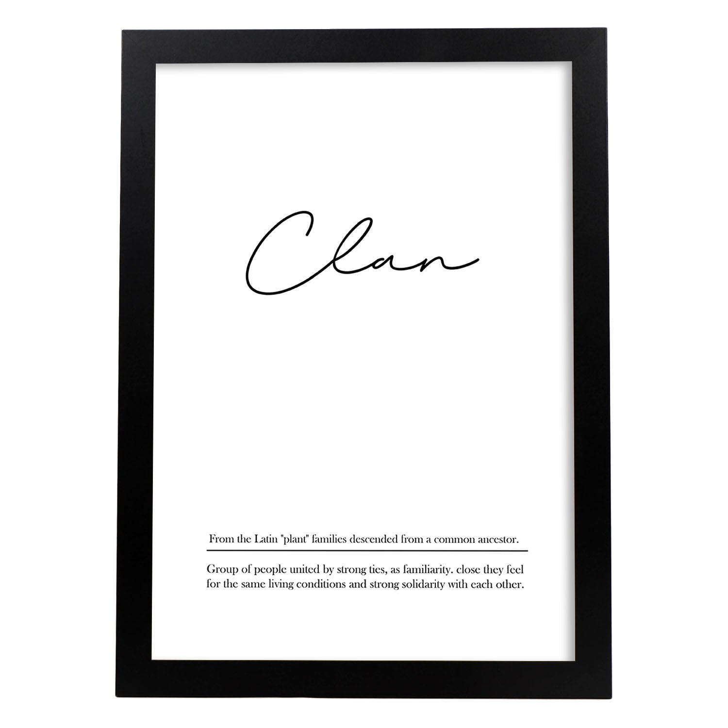 Feuille De Définition Anglaise Du Clan. Affiche De Mot Avec Définitions ...