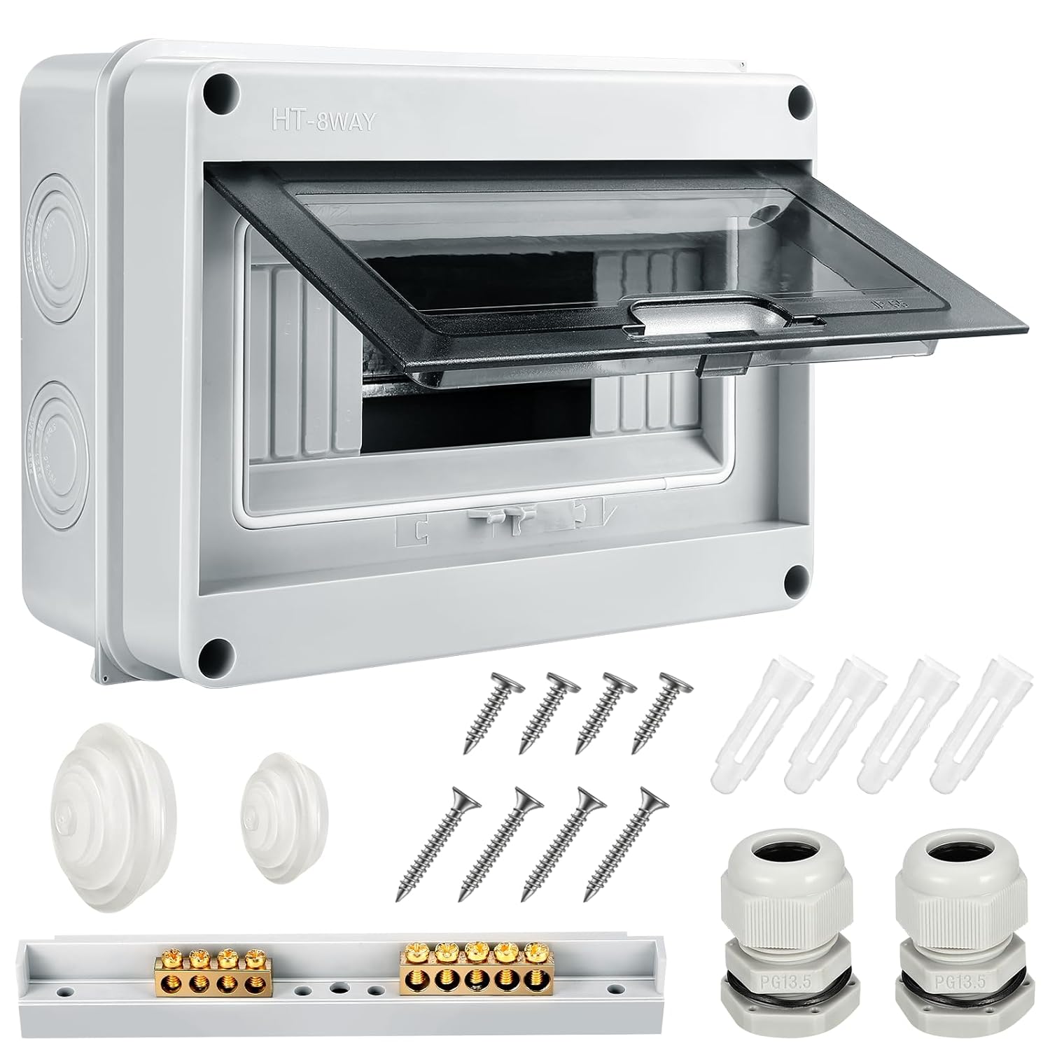 Coffret Electrique Etanche,5 8 12 Modules avec Terminaux et Rails ...