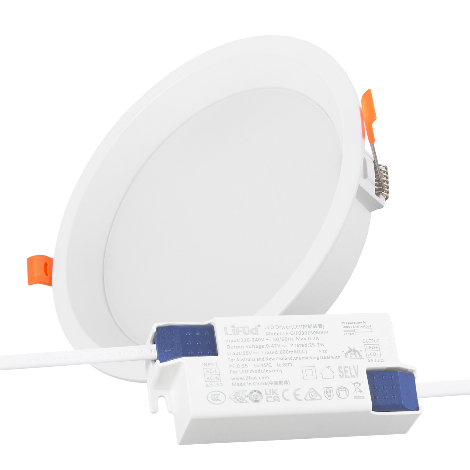 Downlight LED 24W 140Lm/W Driver LIFUD Flicker Free 4000ºK | Leroy Merlin