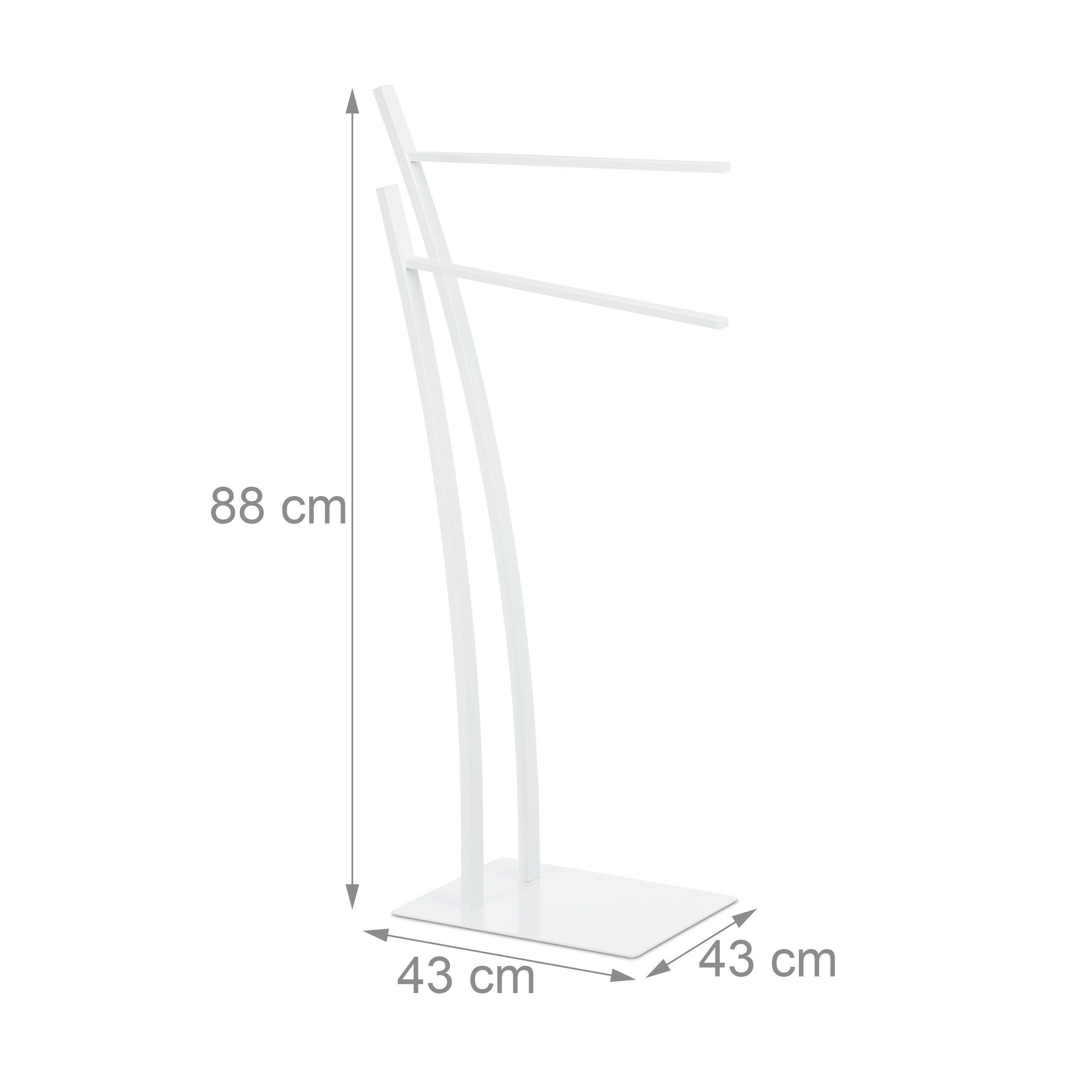 Porte-serviettes sur pied 88 cm moderner design en acier blanc 13 ...