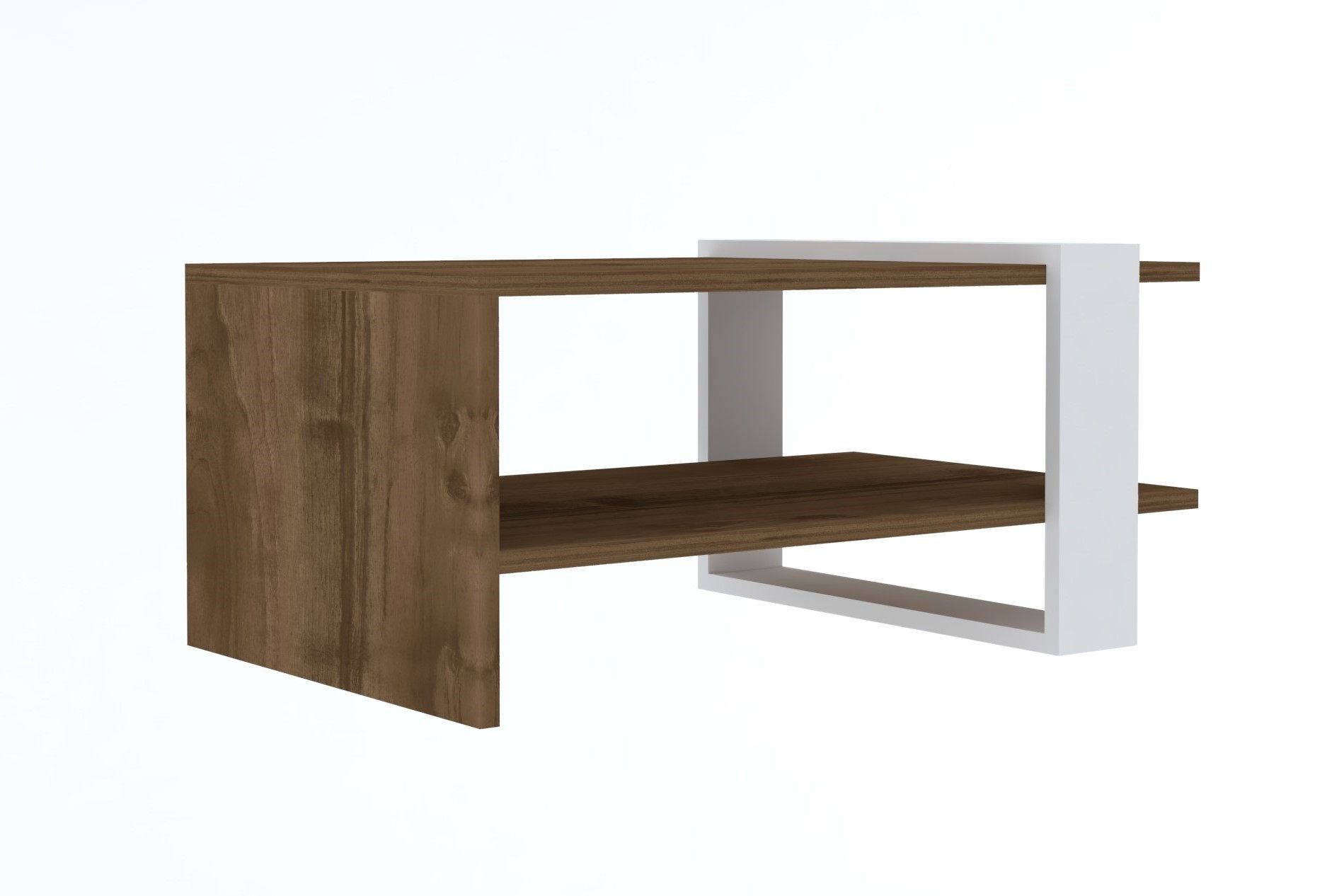 Mesa baja de madera "Gaye" - 50 x 80 x 35 cm - Nogal, Blanco | Leroy Merlin