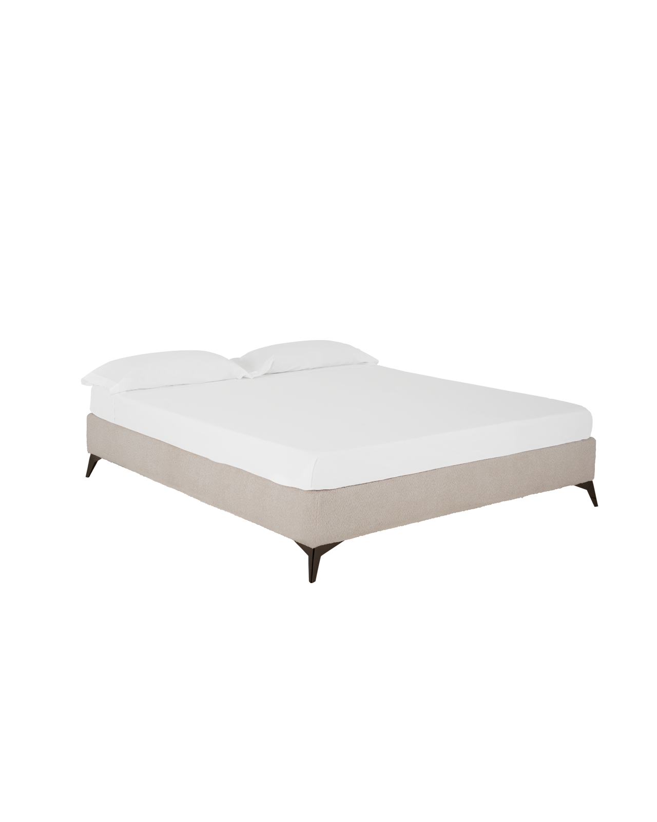 Base tapizada de bouclé gris claro para colchón 200x200cm | Leroy Merlin