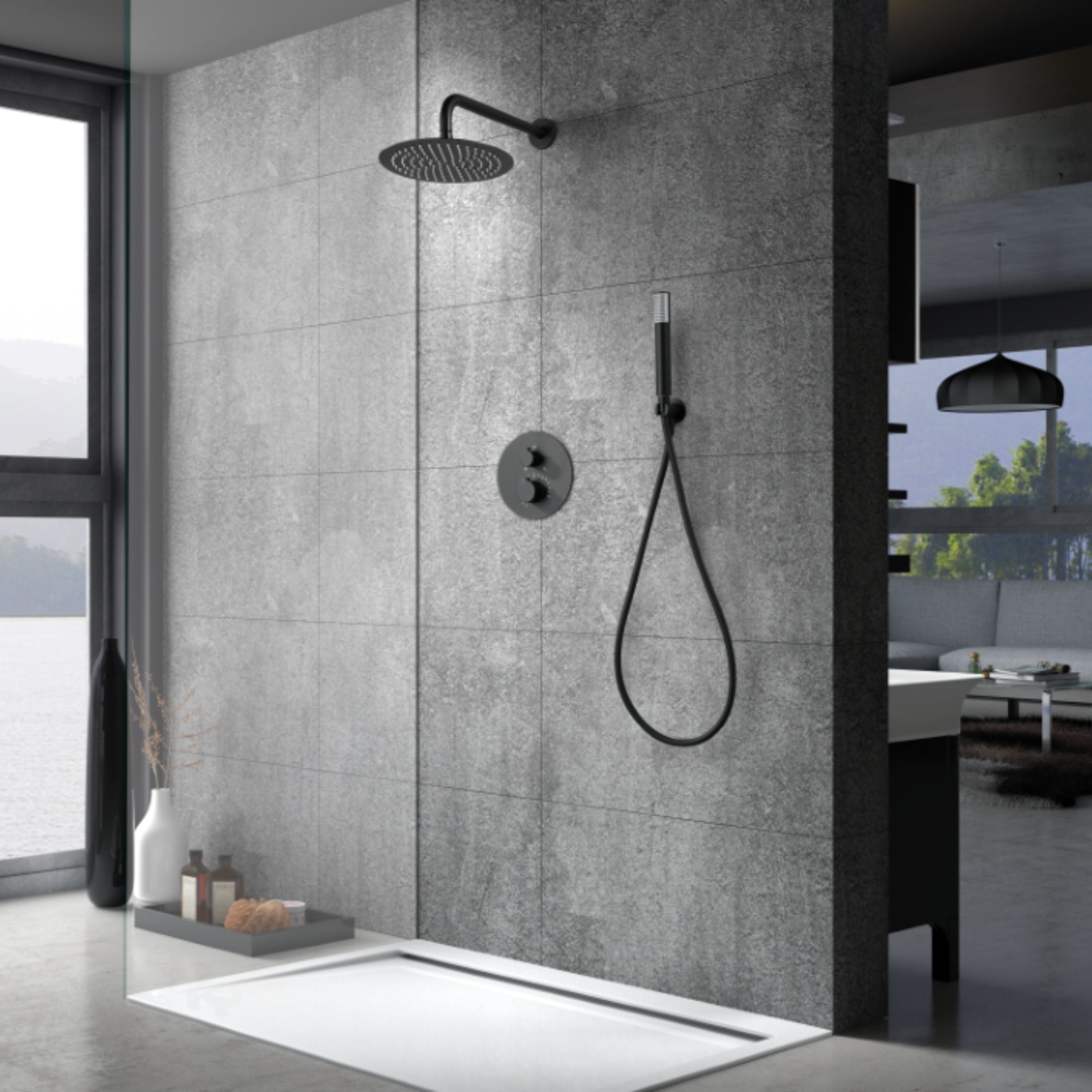 IMEX - Columna Ducha Empotrada Termostatica sin Grifo | Conjunto de ...