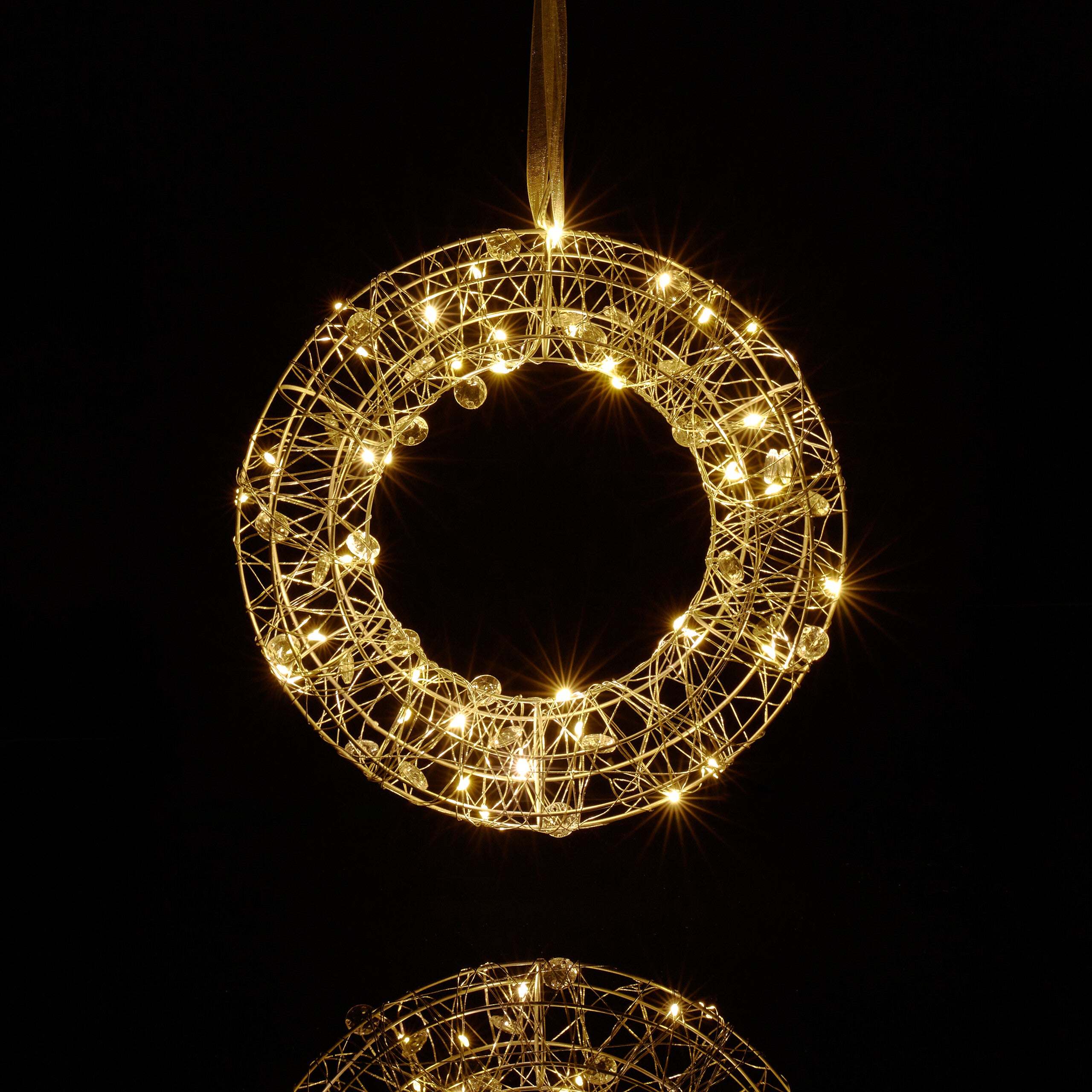 Relaxdays Corona Luces LED, Decoración Ventana Colgante, Ø 25 cm ...