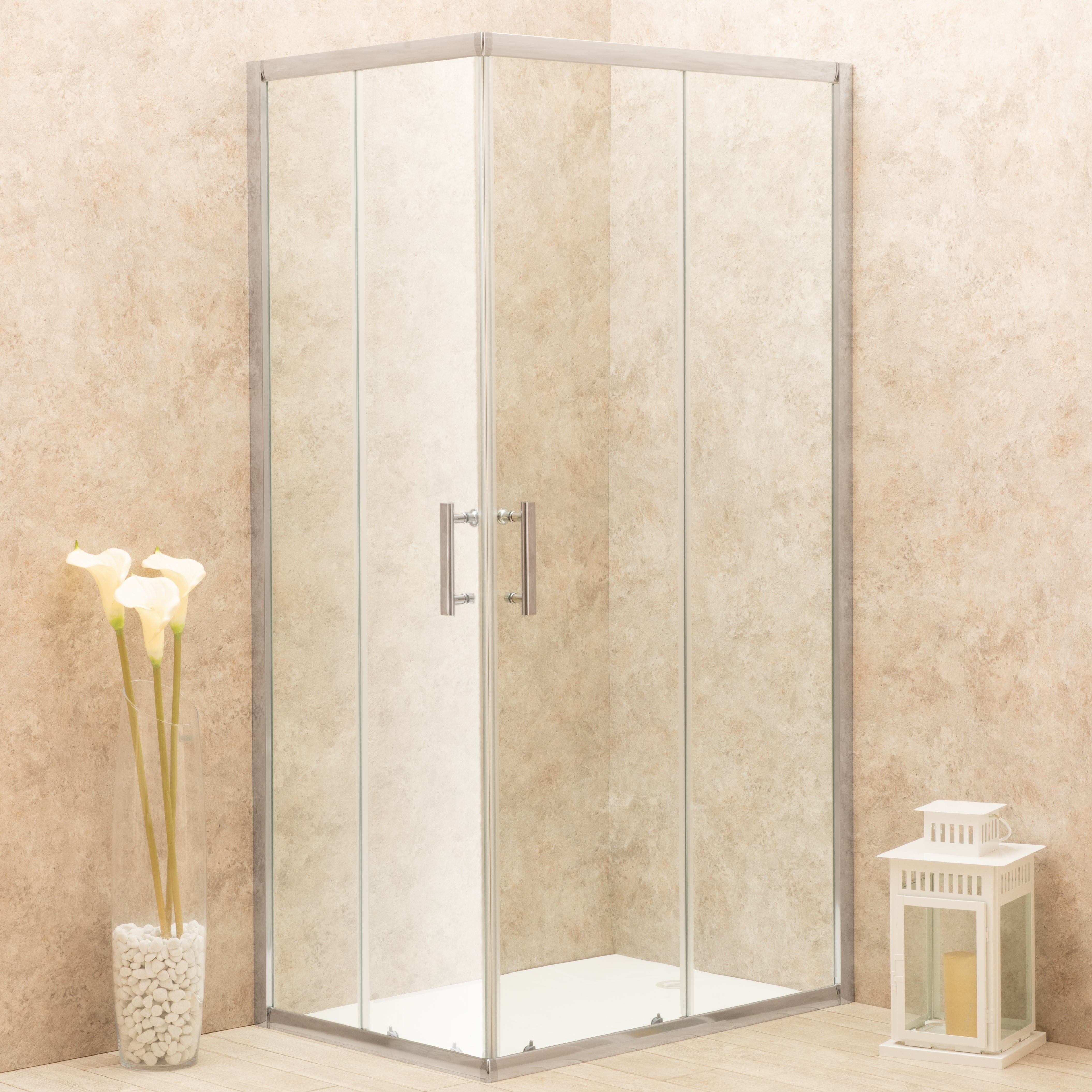 Box Doccia Itria 70x90cm Reversibile Alluminio e Vetri Trasparenti 6mm ...