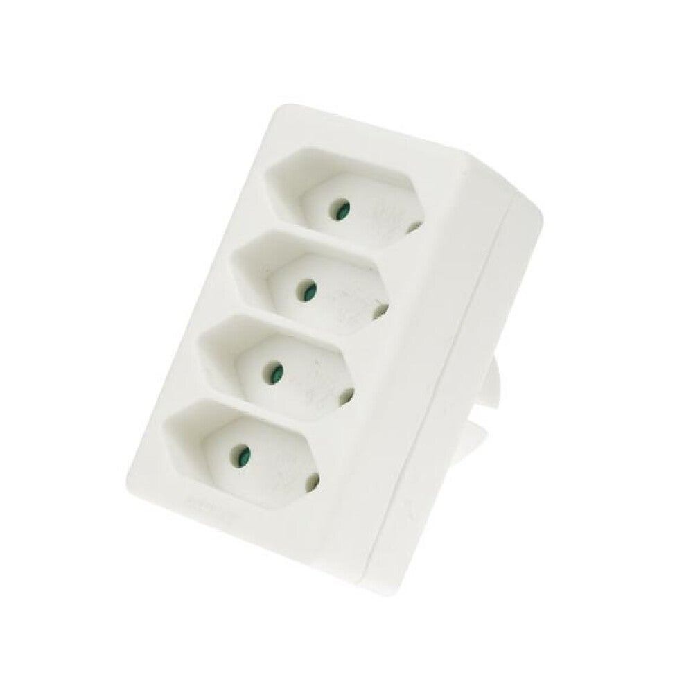 Perel FICHE MULTIPLE, 4 PRISES EURO | Leroy Merlin