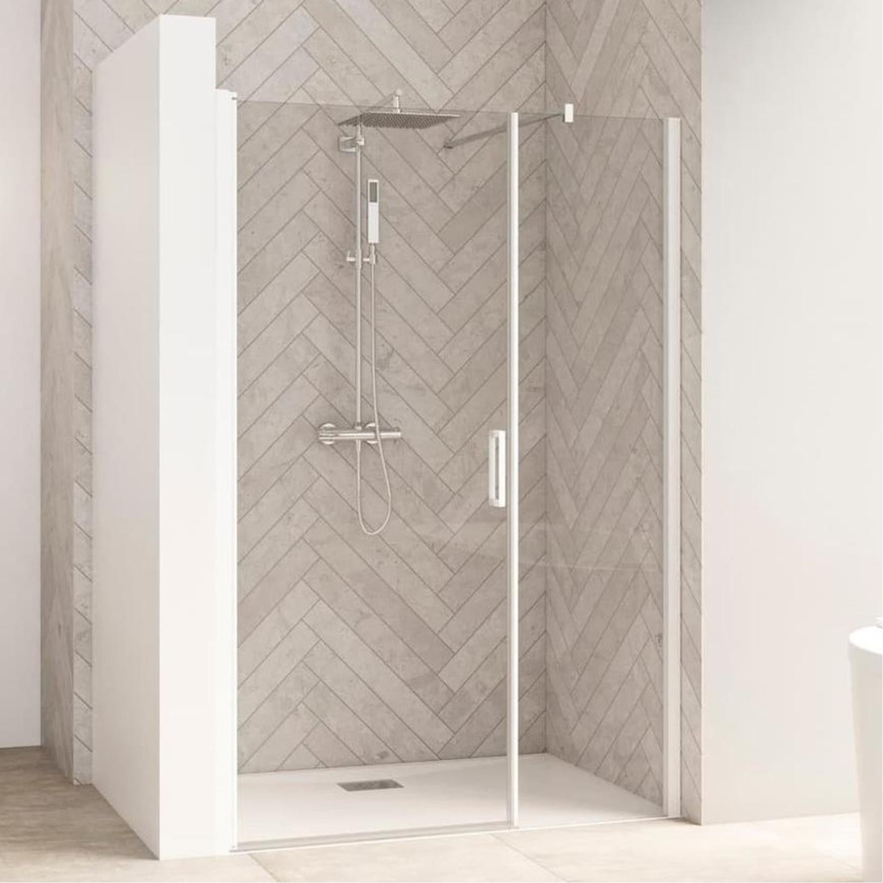 Porta doccia girevole larghezza 180 cm altezza 205 cm con parete fissa ...