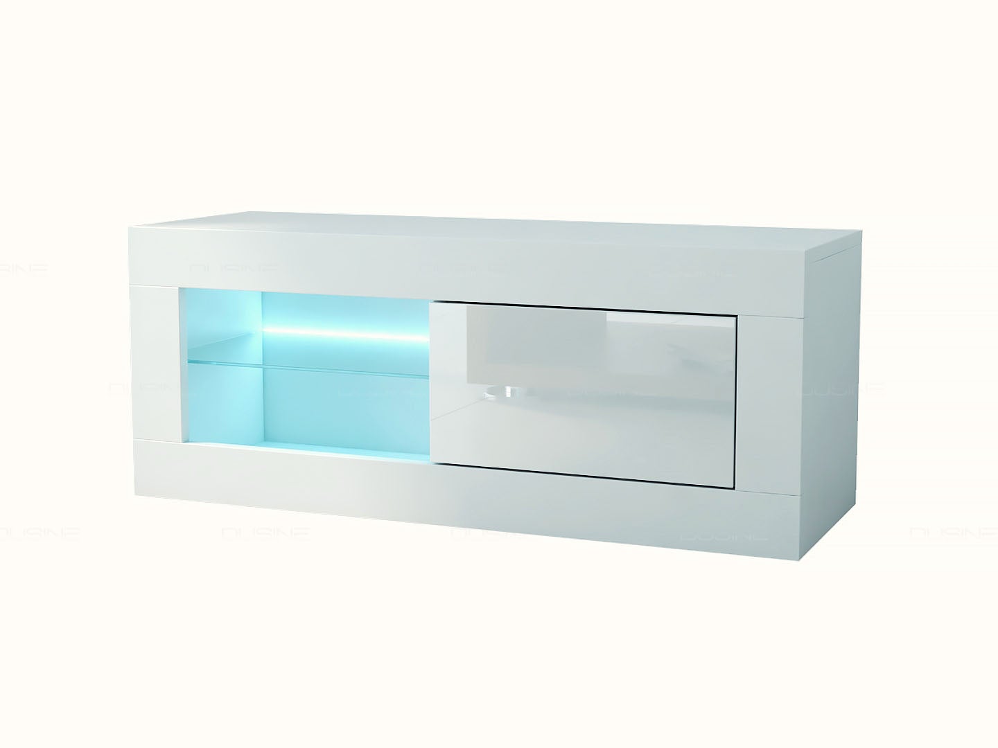 Meuble TV Iconik LED 100 CM en 18 MM avec porte laquée | Leroy Merlin