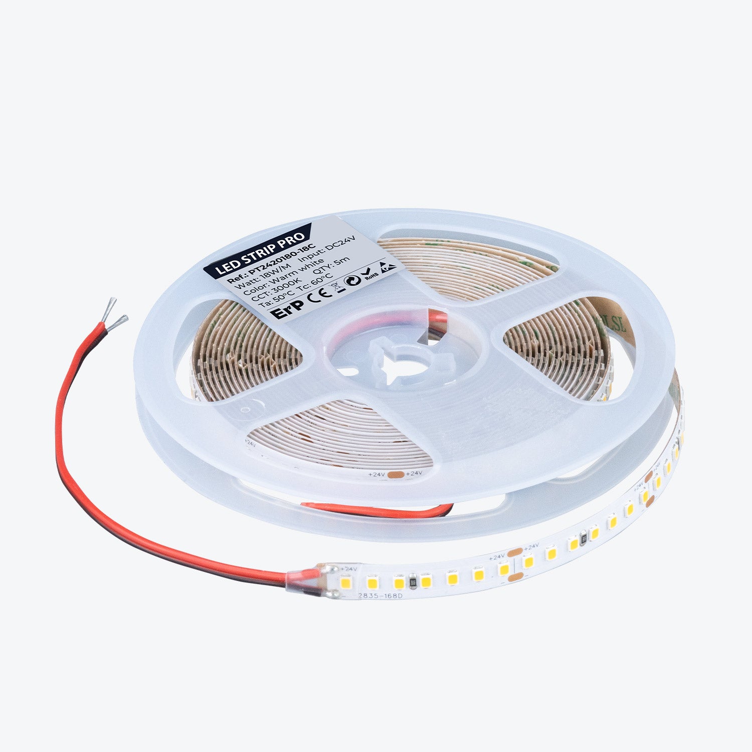 Tira LED SMD2835 180LED IP20 18W DC 24V 3000K | Leroy Merlin