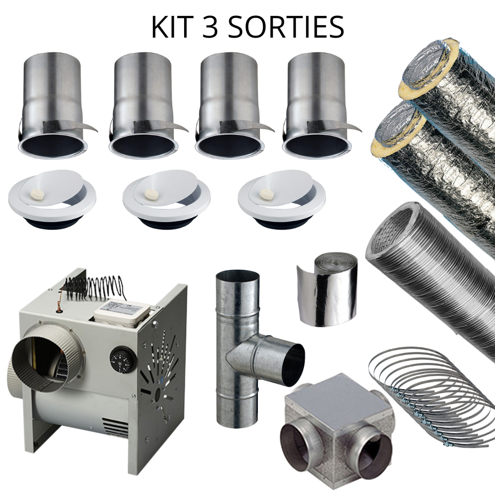 Pack distribution air chaud Poujoulat 3 sorties | Leroy Merlin