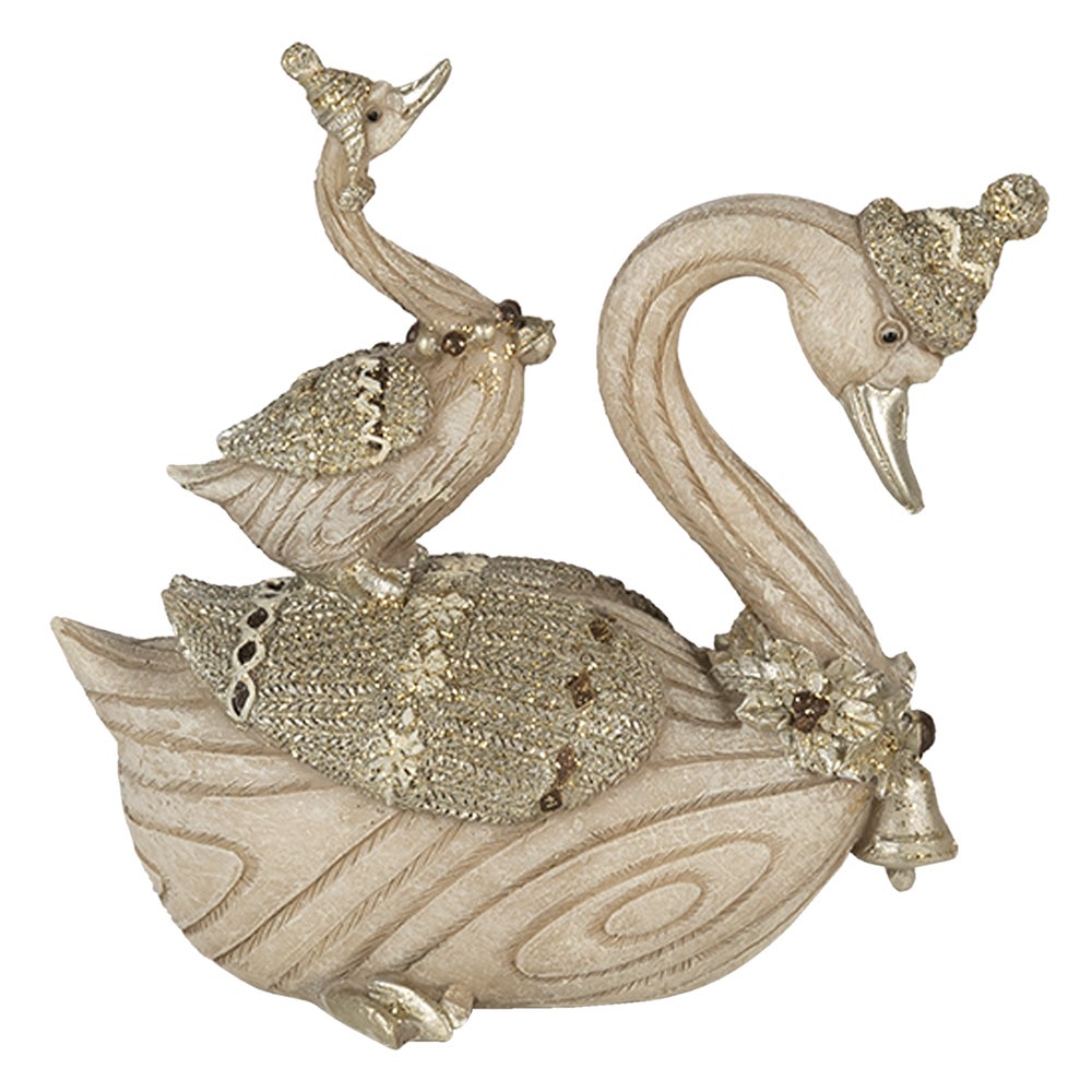 Clayre & Eef Figurine Cygne 11x6x10 cm Beige | Leroy Merlin