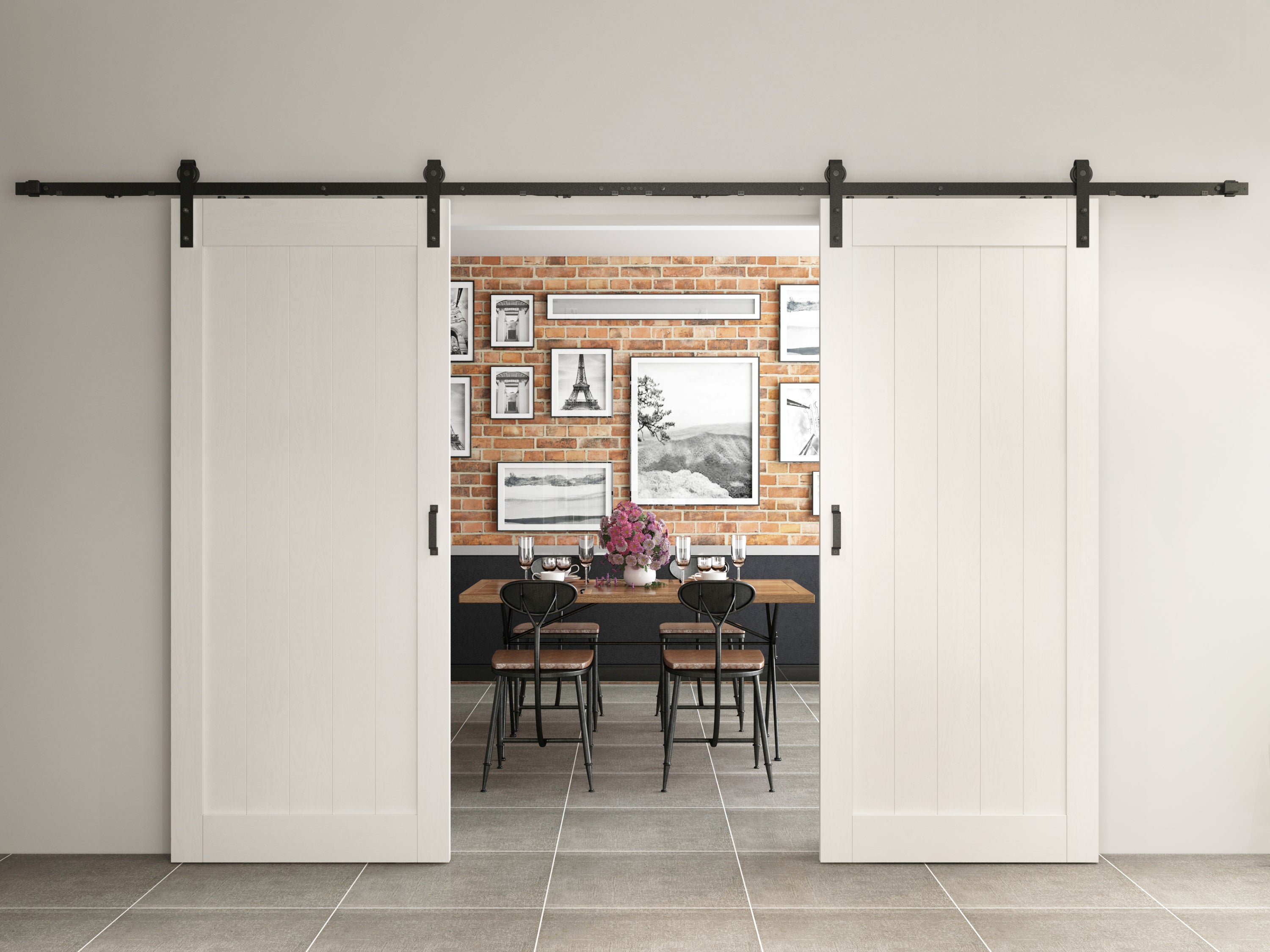 Schulte double porte coulissante intérieure en bois, 180x215 cm, porte ...