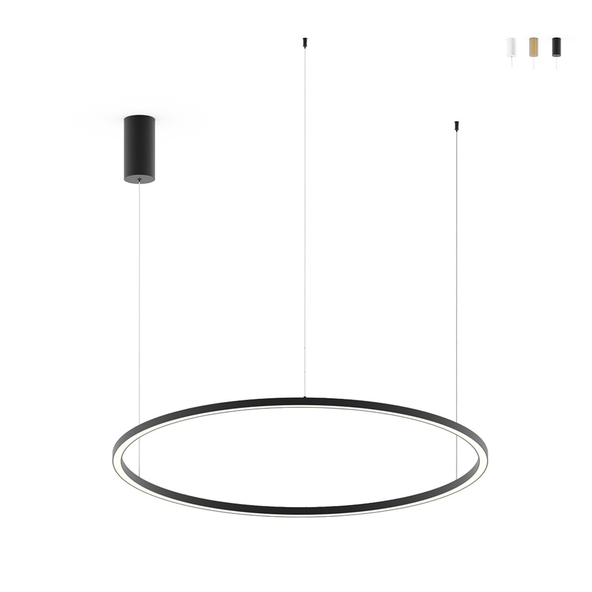 Suspension ronde LED en aluminium 120 cm Hoop | Leroy Merlin