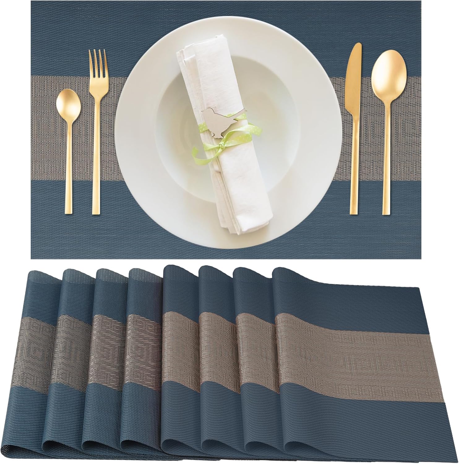 Lot de 8 sets de table lavables pour table de cuisine, faciles à ...