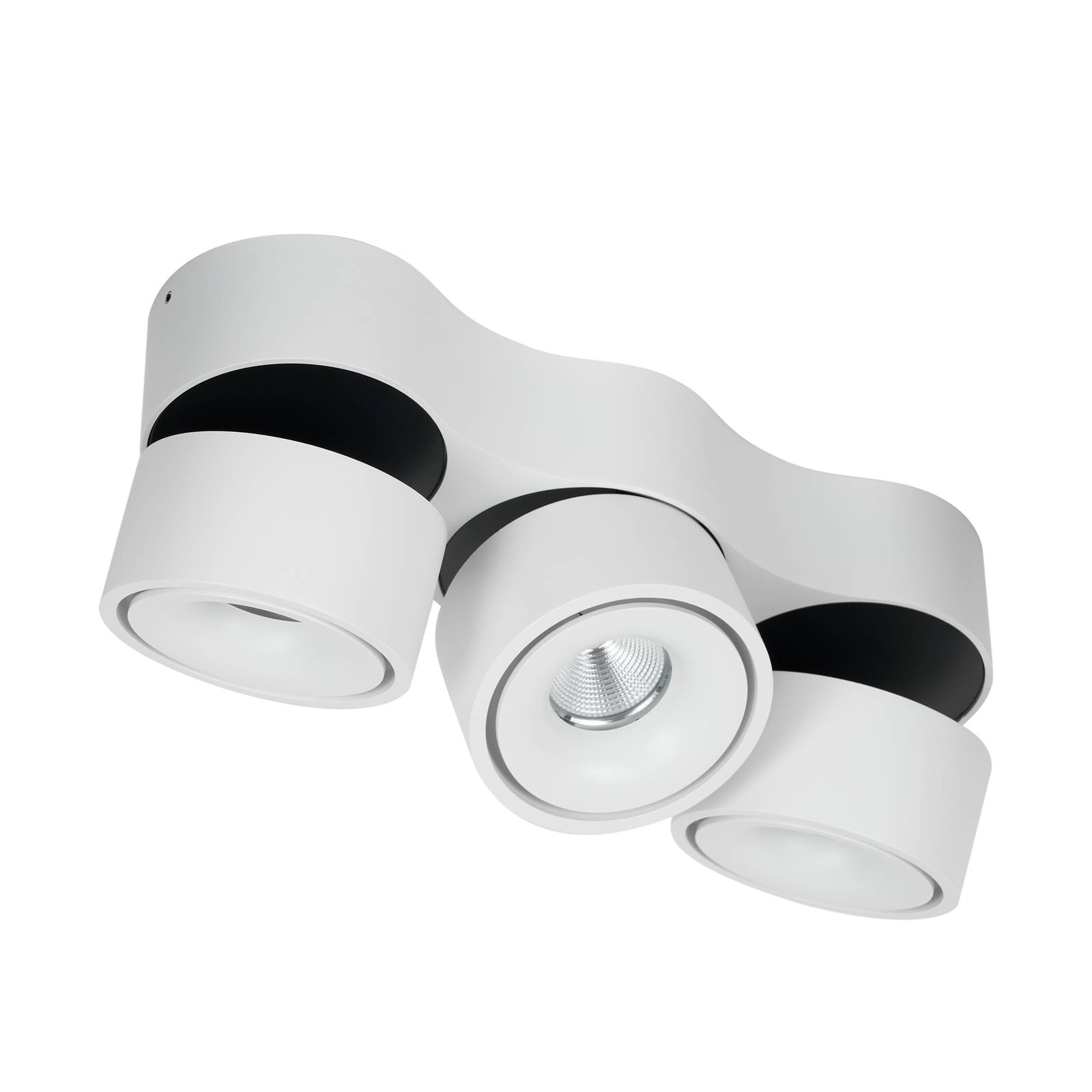 Arcchio Rotari plafonnier LED, lentilles, 3 lampes, Eclairage LED ...