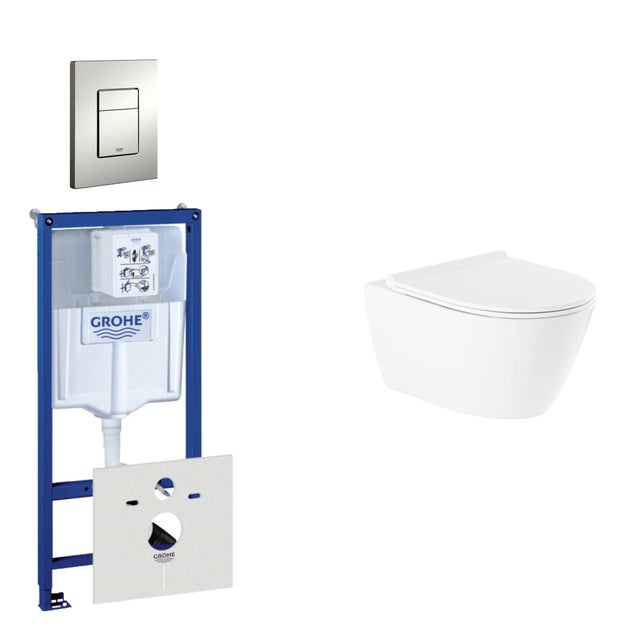 QeramiQ Salina Pack WC - réservoir encastré - sans bride - WC suspendu ...