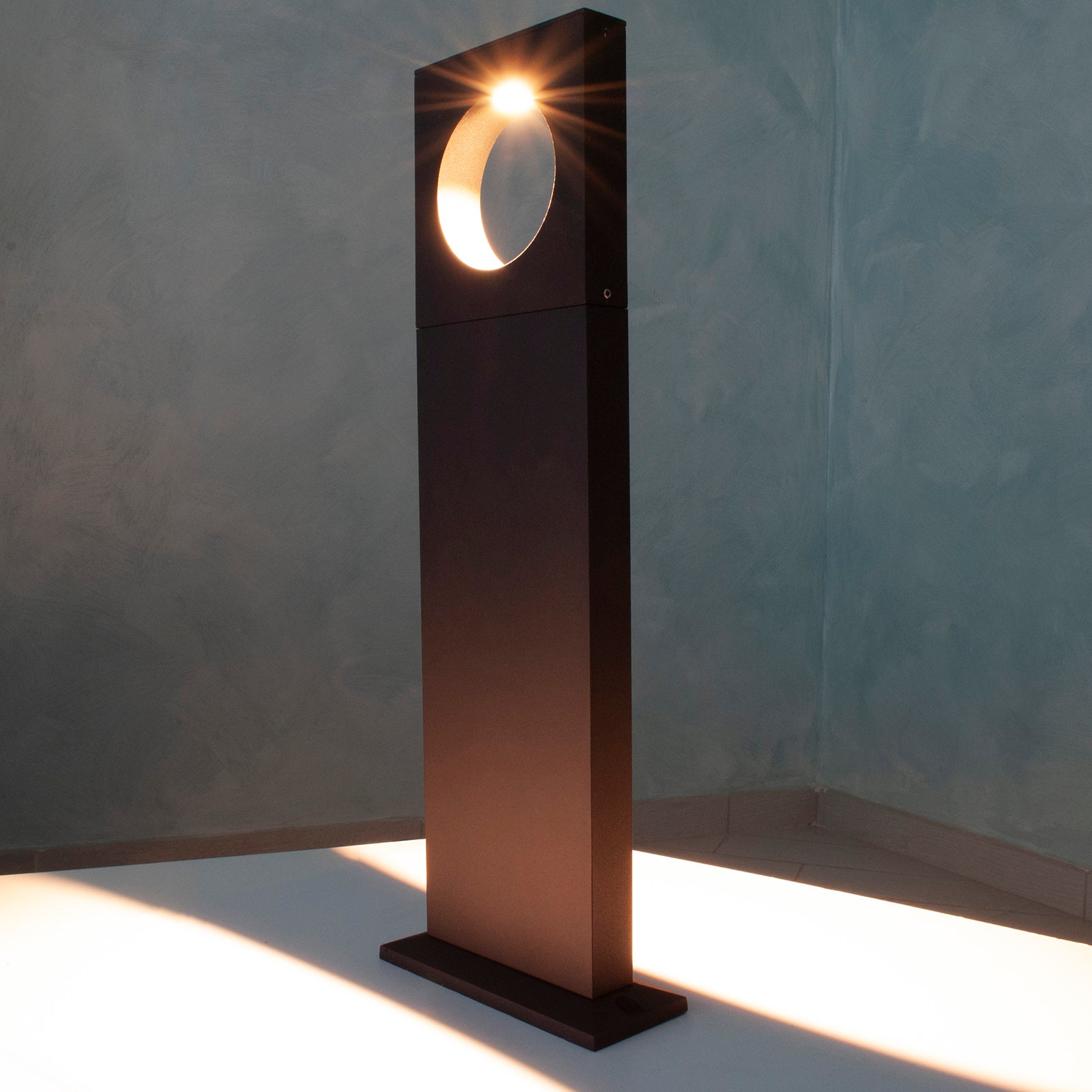 12W LED lampadaire moderne cercle poteau 50cm extérieur IP65 lumière ...