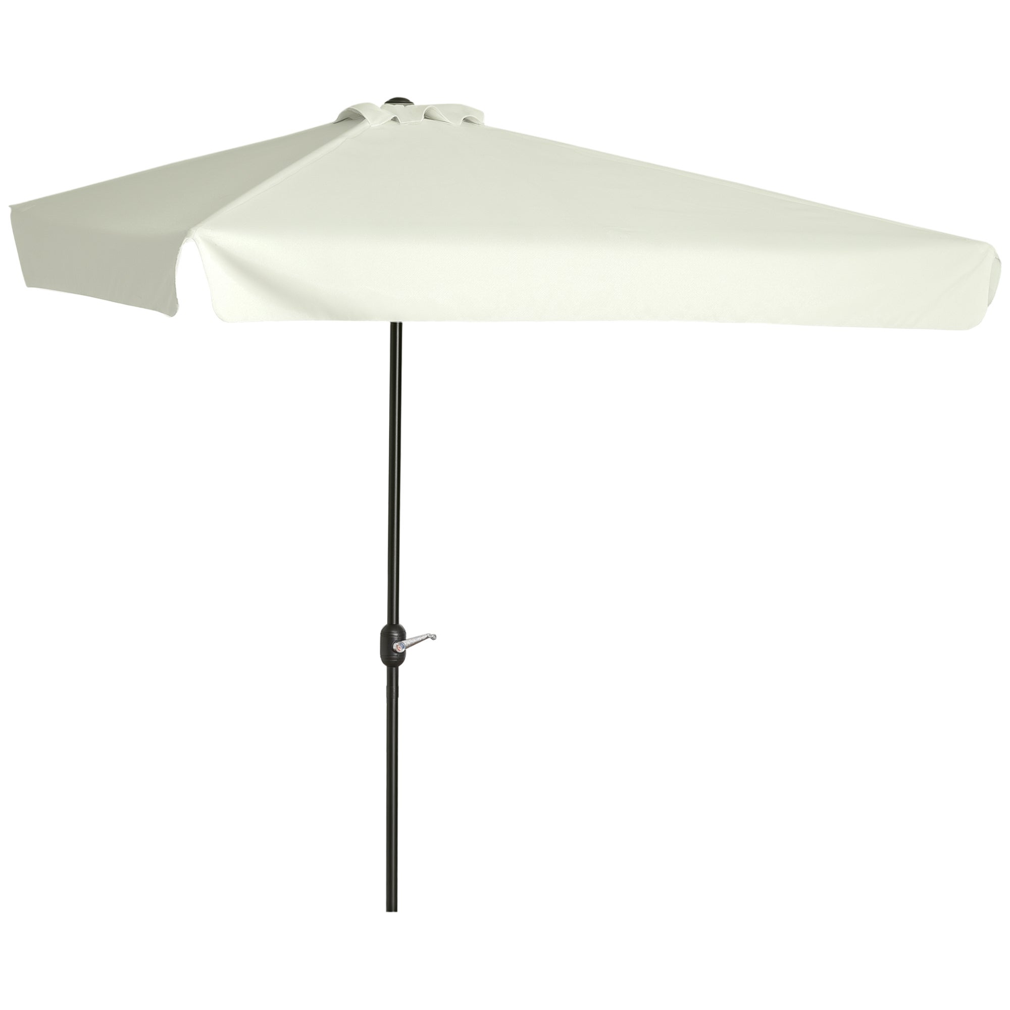 Media sombrilla 2.5x2.3 m, con manivela, 5 varillas, protección UV, de ...