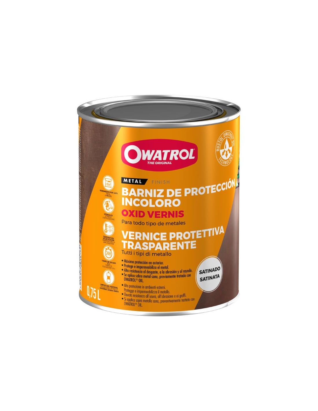 Barniz Para Metales Uv Satinado Incoloro Owatrol 750 Ml | Leroy Merlin
