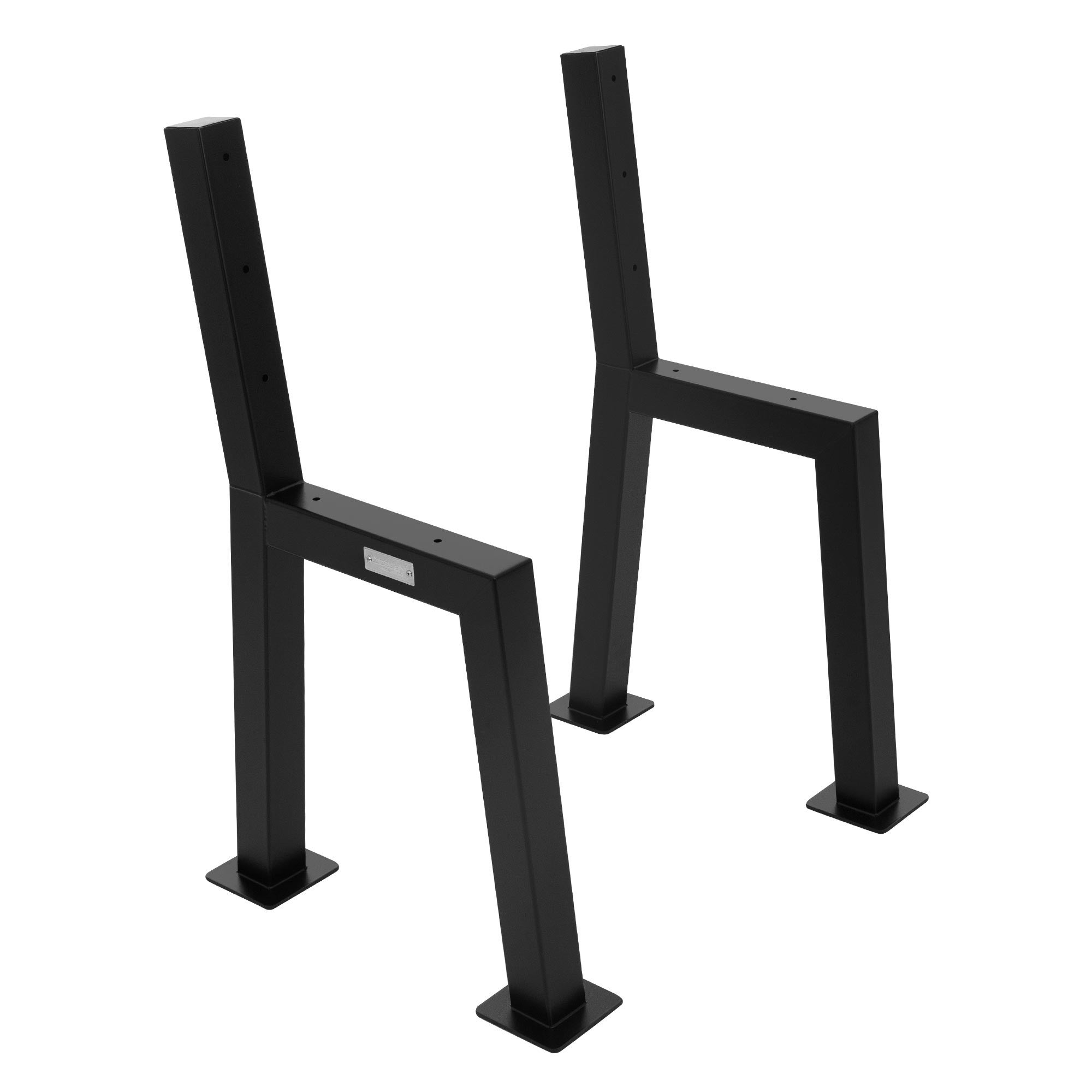 Set de 2 pieds de bancs forme H acier noir jambes de banc de jardin ...