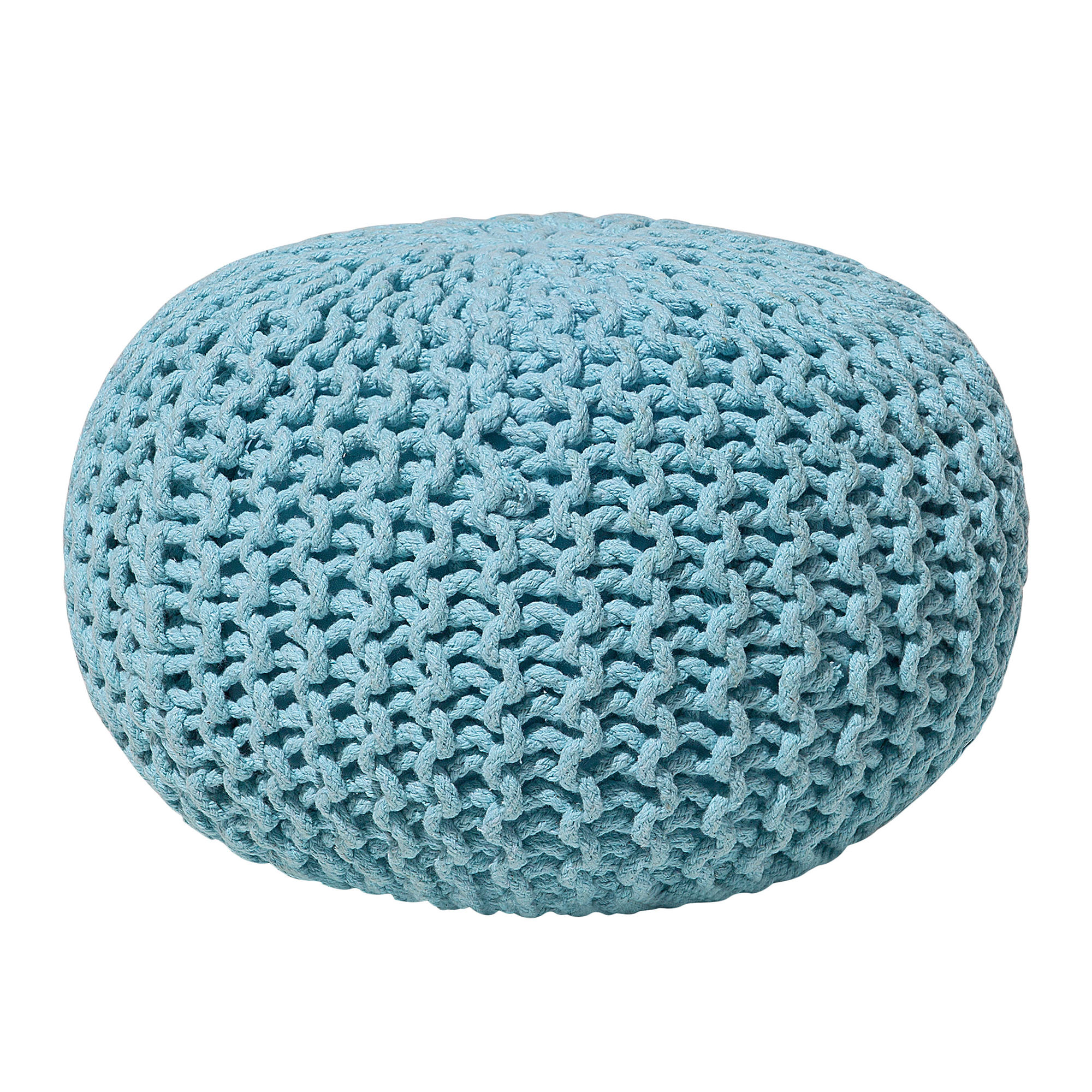 Pouf en coton bleu clair 40 x 25 cm CONRAD | Leroy Merlin