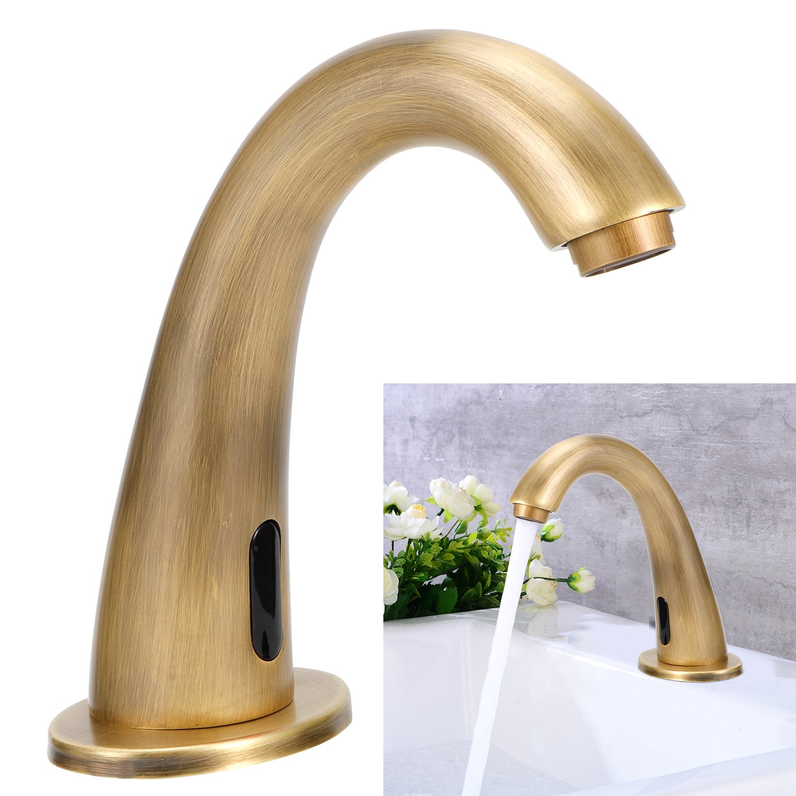 Kit de robinet G1/2 en cuivre Antique, capteur automatique, robinet d ...