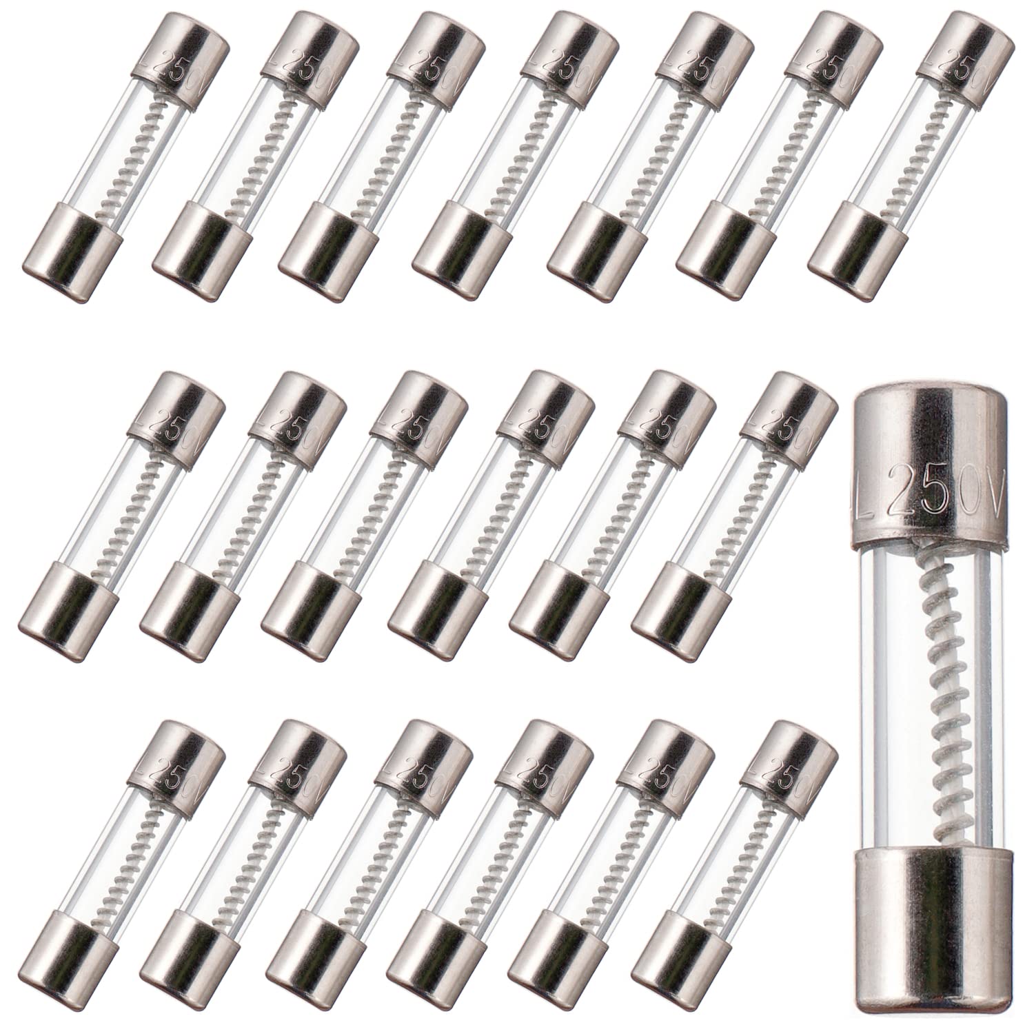 BOJACK T4AL250V 5x20mm 4A 250V Fusibili vetro soffiato lento 4 Ampere ...