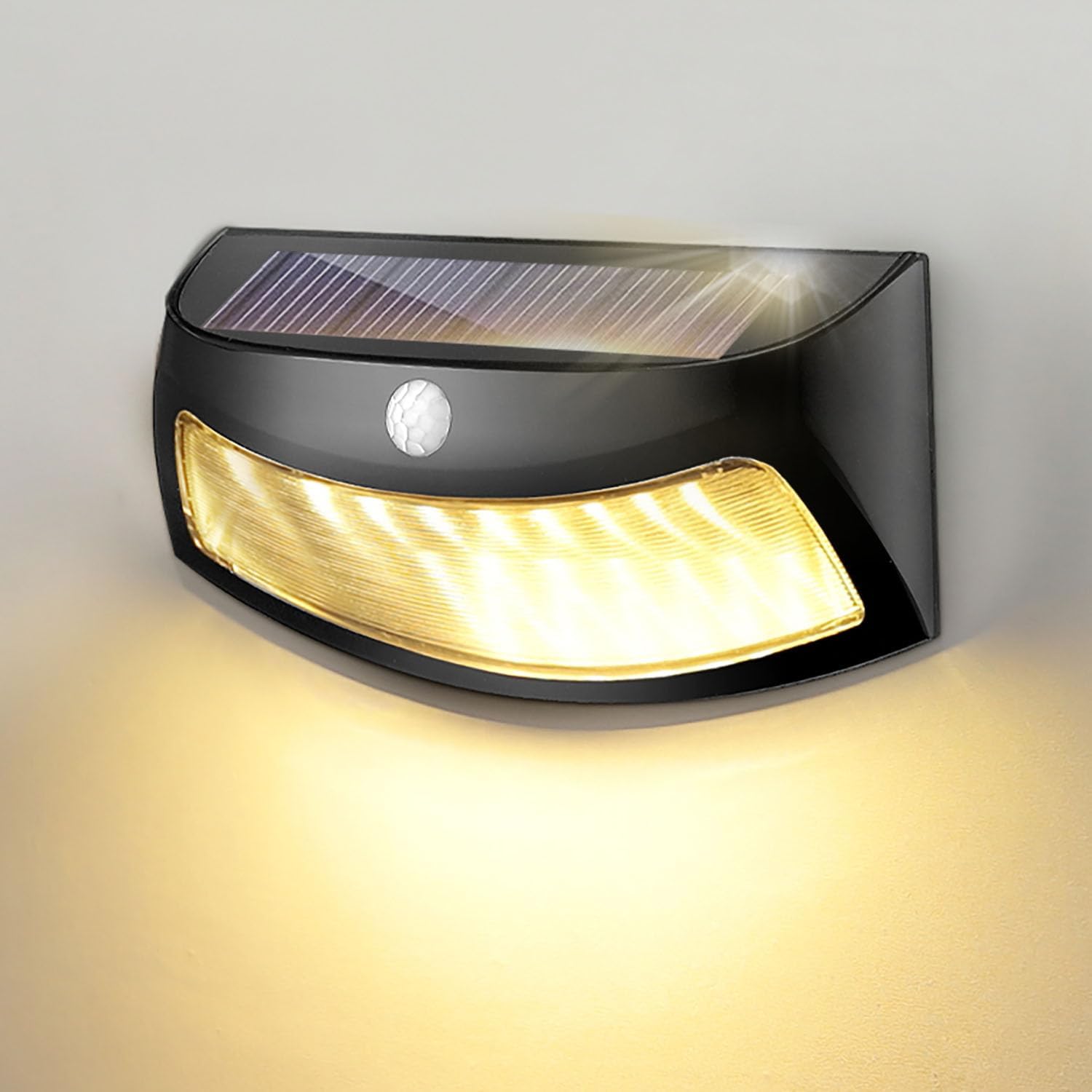 Applique murale solaire extérieure 3000K, détecteur de mouvement ...