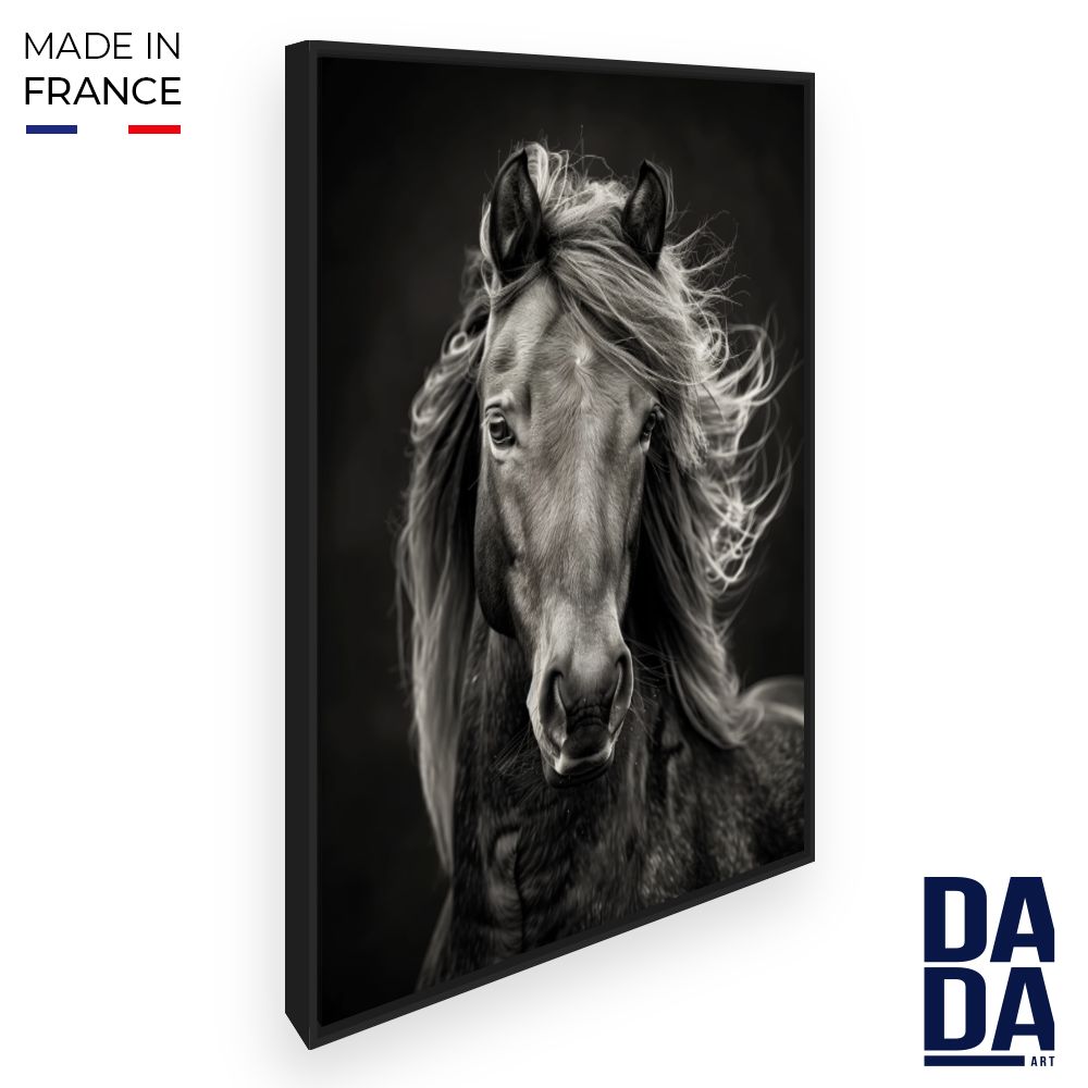 Toile encadrée Cheval majestueux / 60x90cm / Cadre Noir / Fabriqué en ...