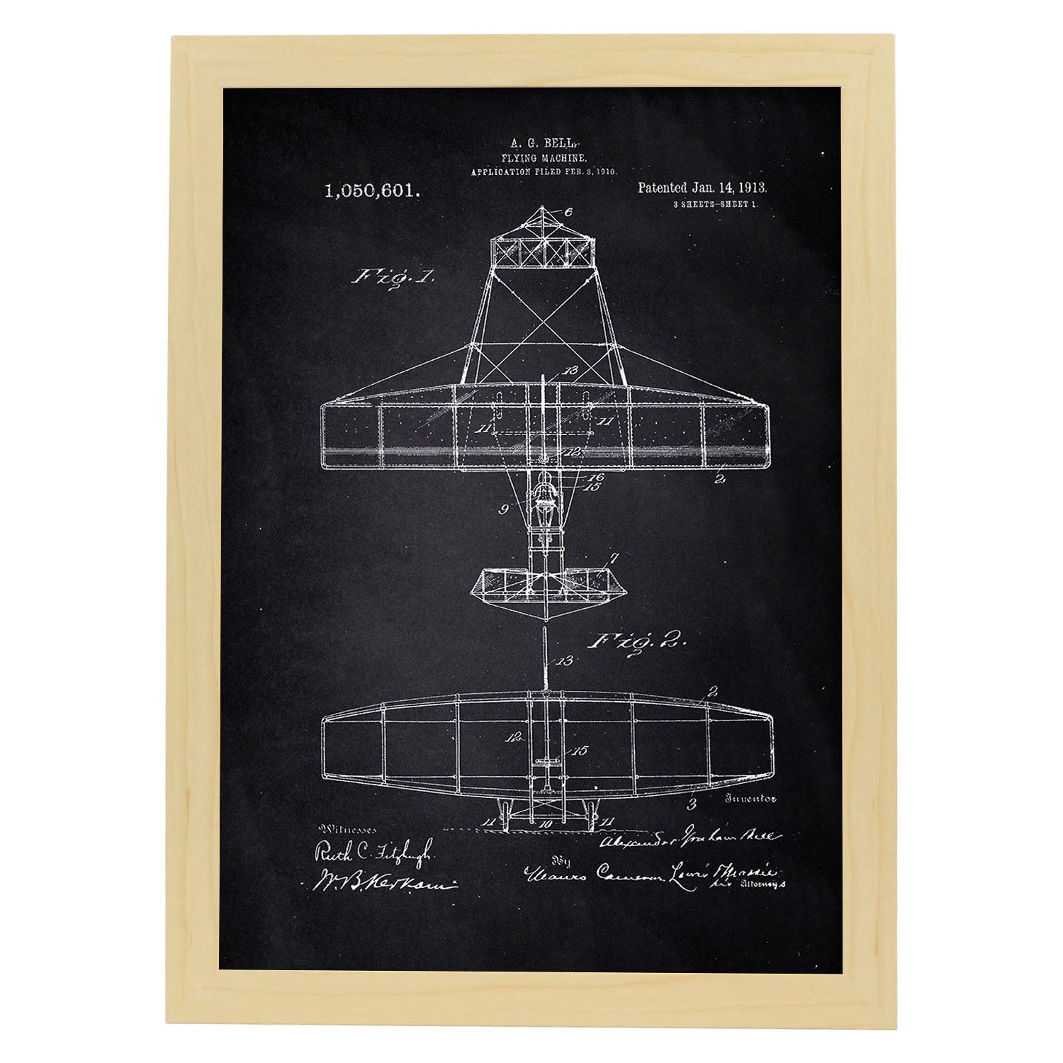Brevet Avec Avion. Perte Avec Old Patent Design Black Cadre A4 Avec ...