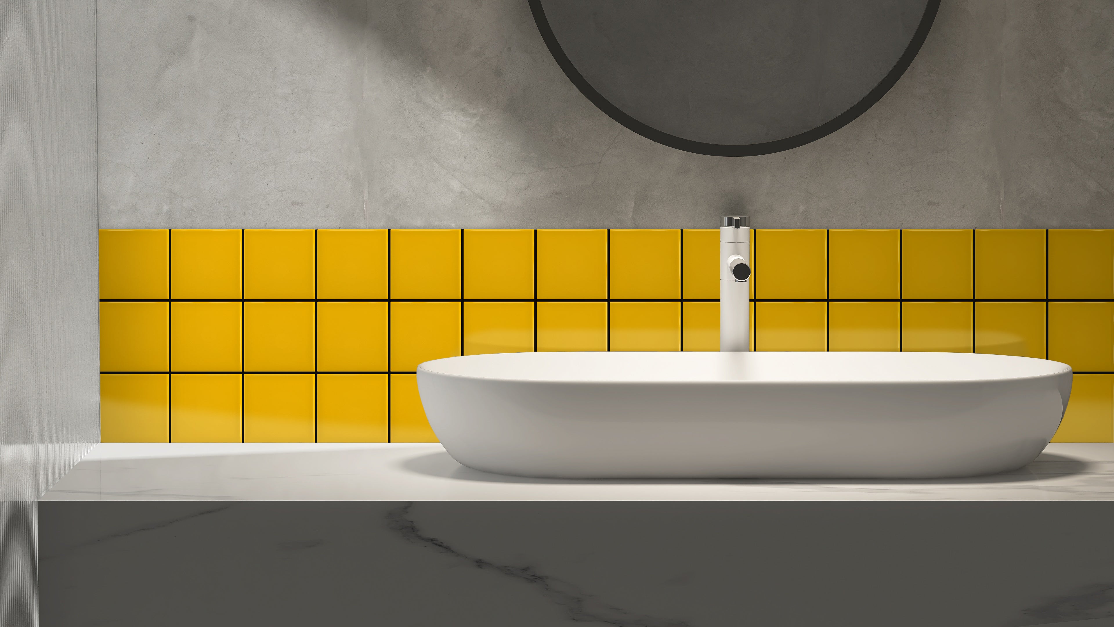 Azulejo de pared 10x10 cm acabado liso color Amarillo Mostaza brillo ...