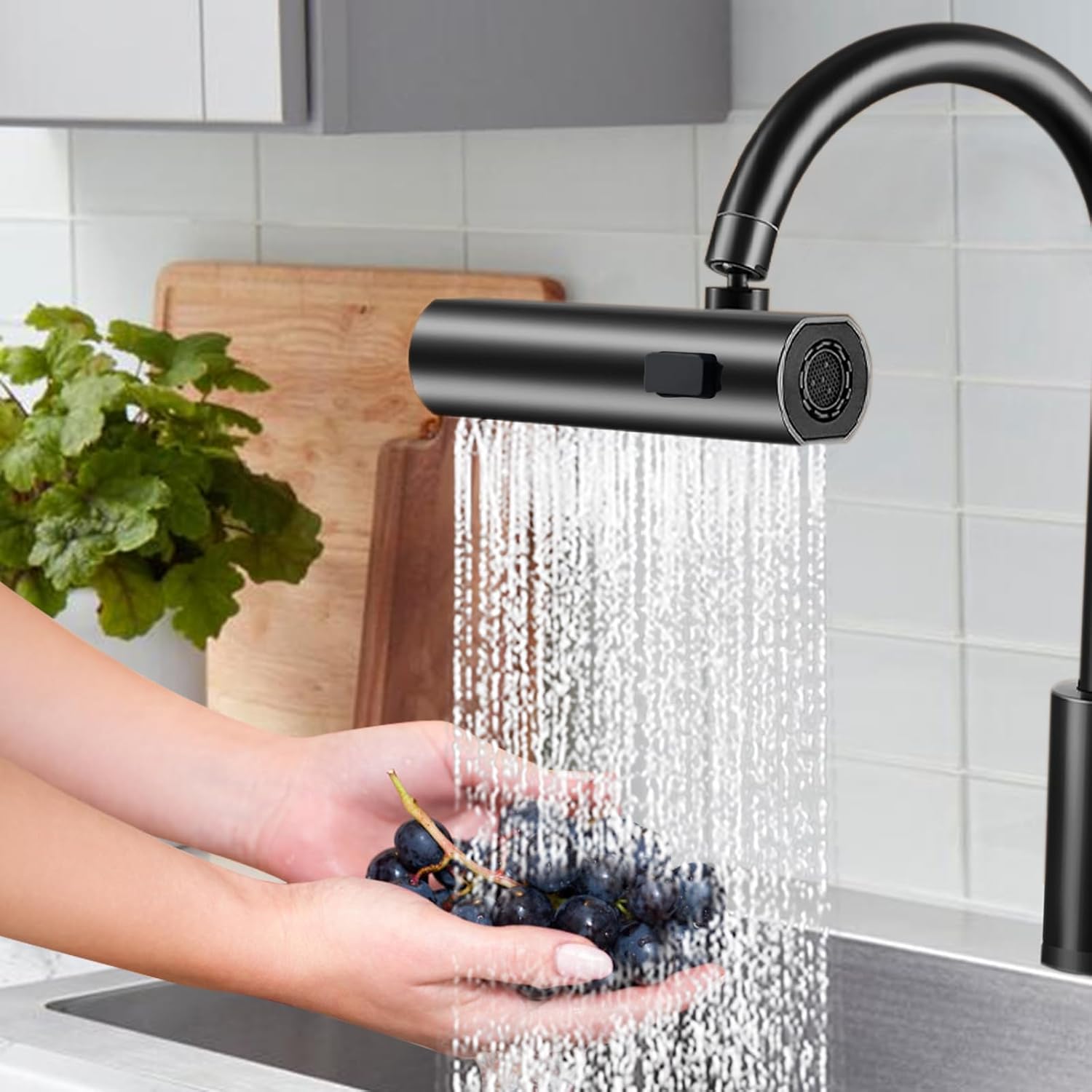 Swivel Kitchen Faucet with 3 Modes Sprayer 360° Stainless Steel Kitchen ...