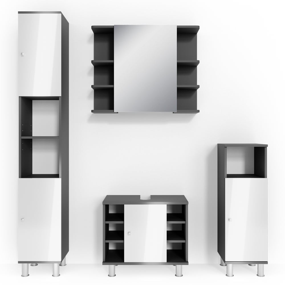 Vicco Meubles bain Fynn, Anthracite, 4 parties | Leroy Merlin