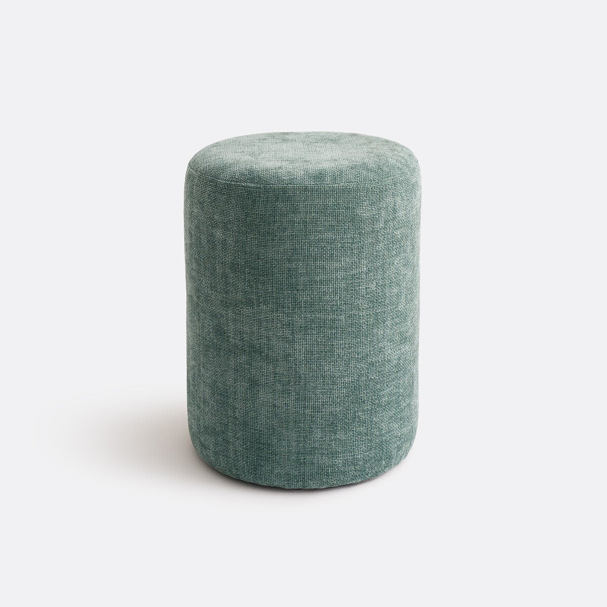 Pouf en tissu texturé, Polina - Bleu vert - taille unique | Leroy Merlin